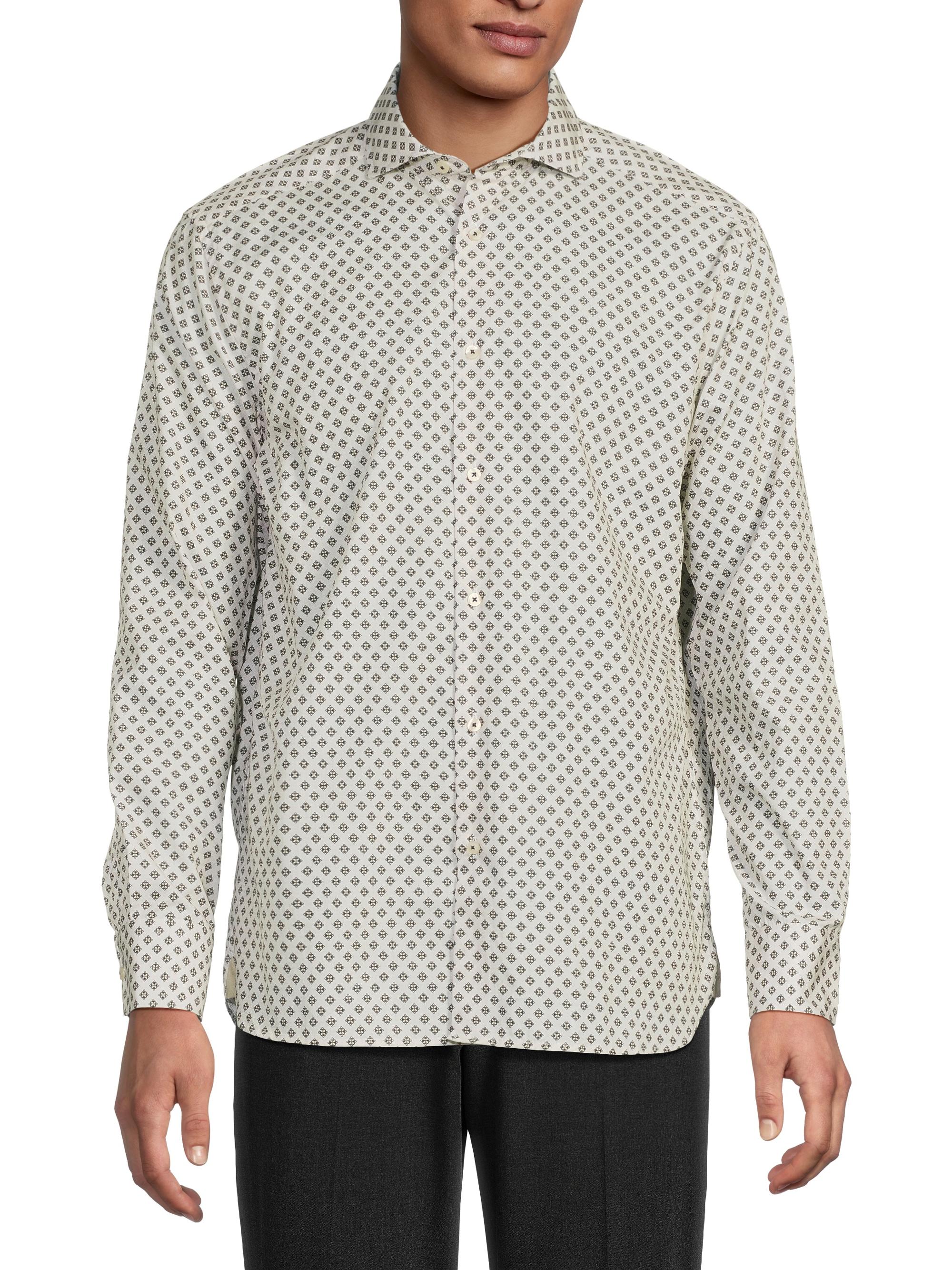 Click here for Luchiano Visconti Mens Geometric Print Cotton Shir... prices