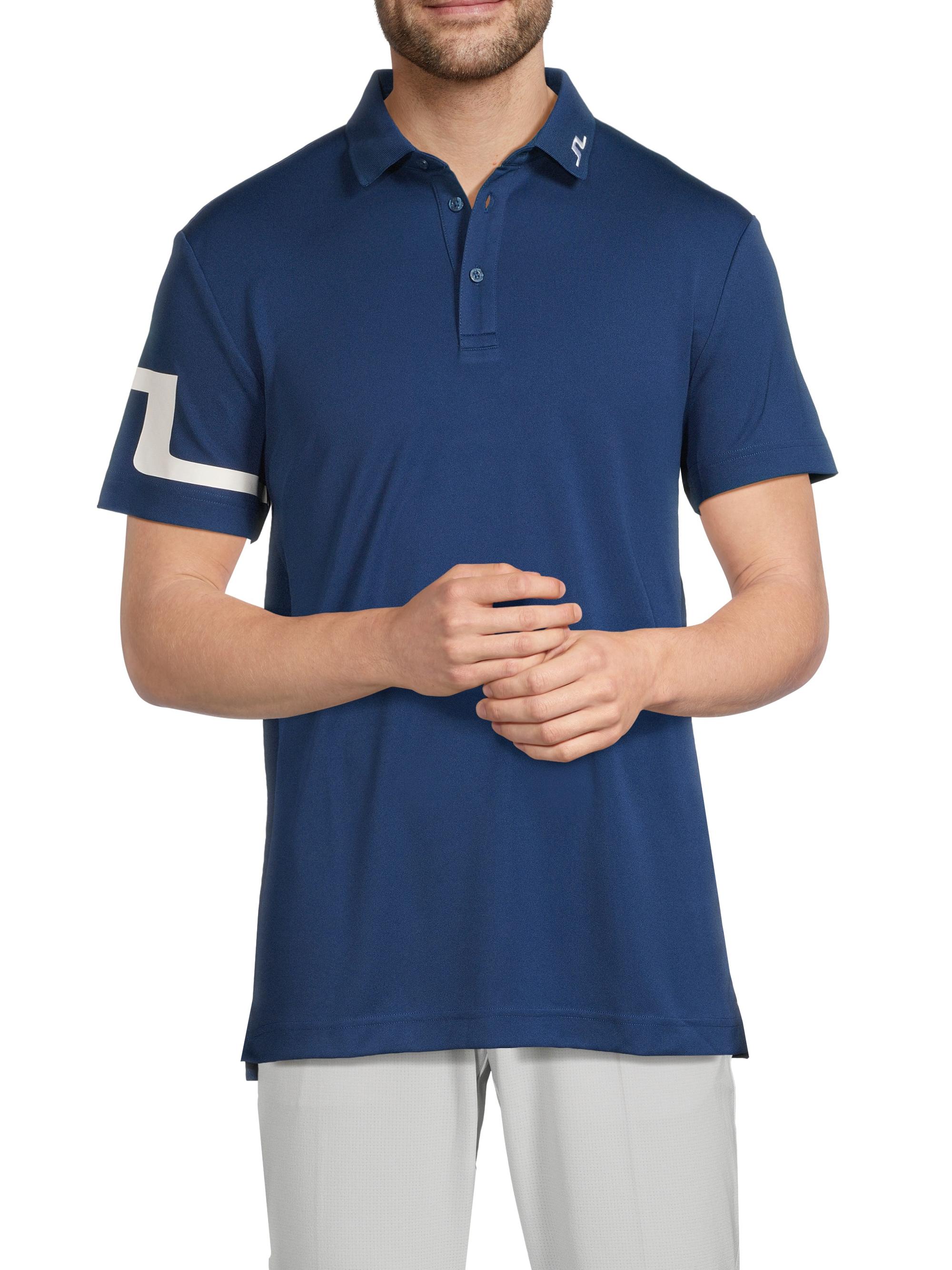 Click here for J. Lindeberg Mens Hedge Contrast Logo Polo - Estat... prices