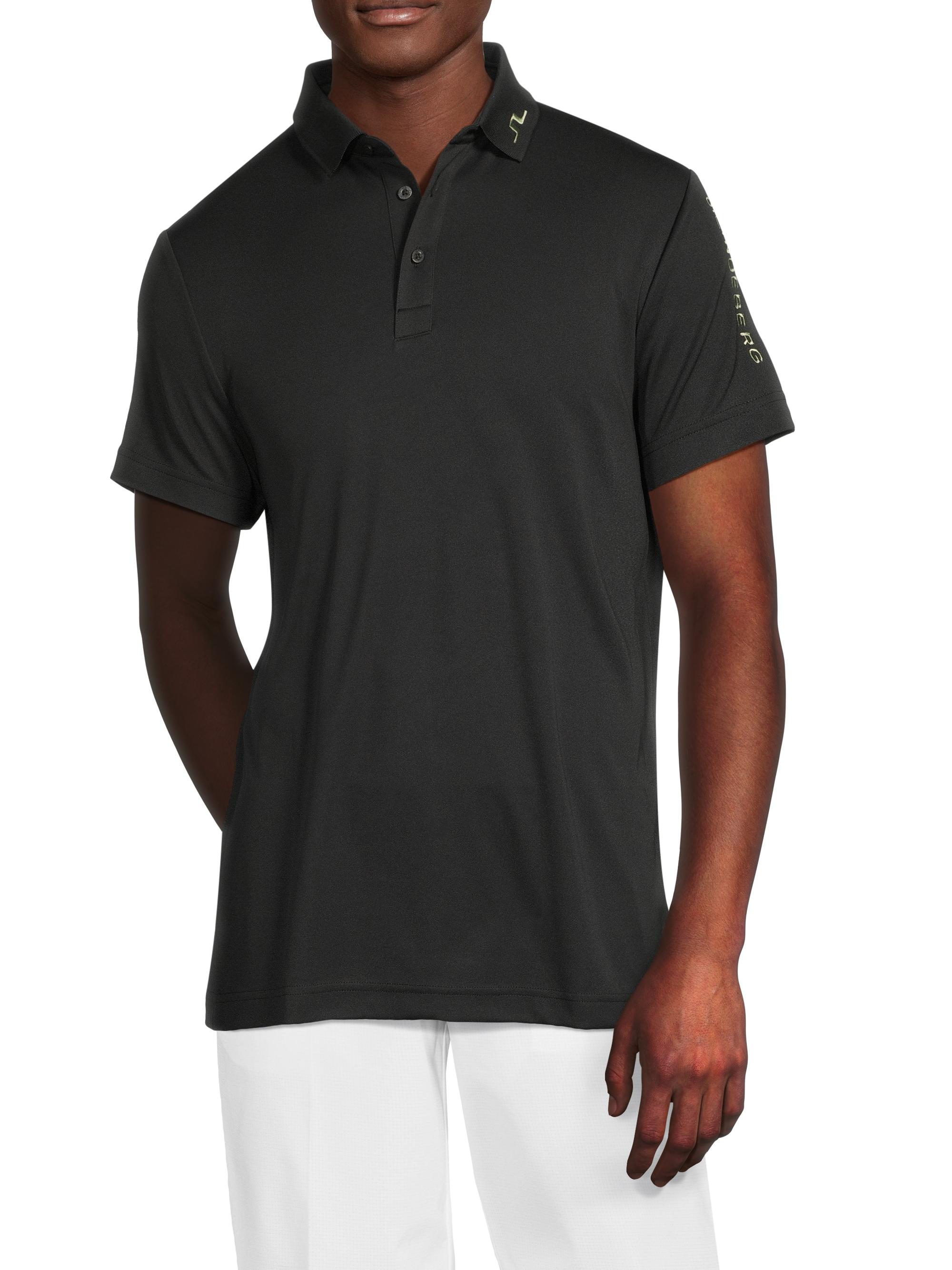 Click here for J. Lindeberg Mens Logo Short-Sleeve Golf Polo - Bl... prices