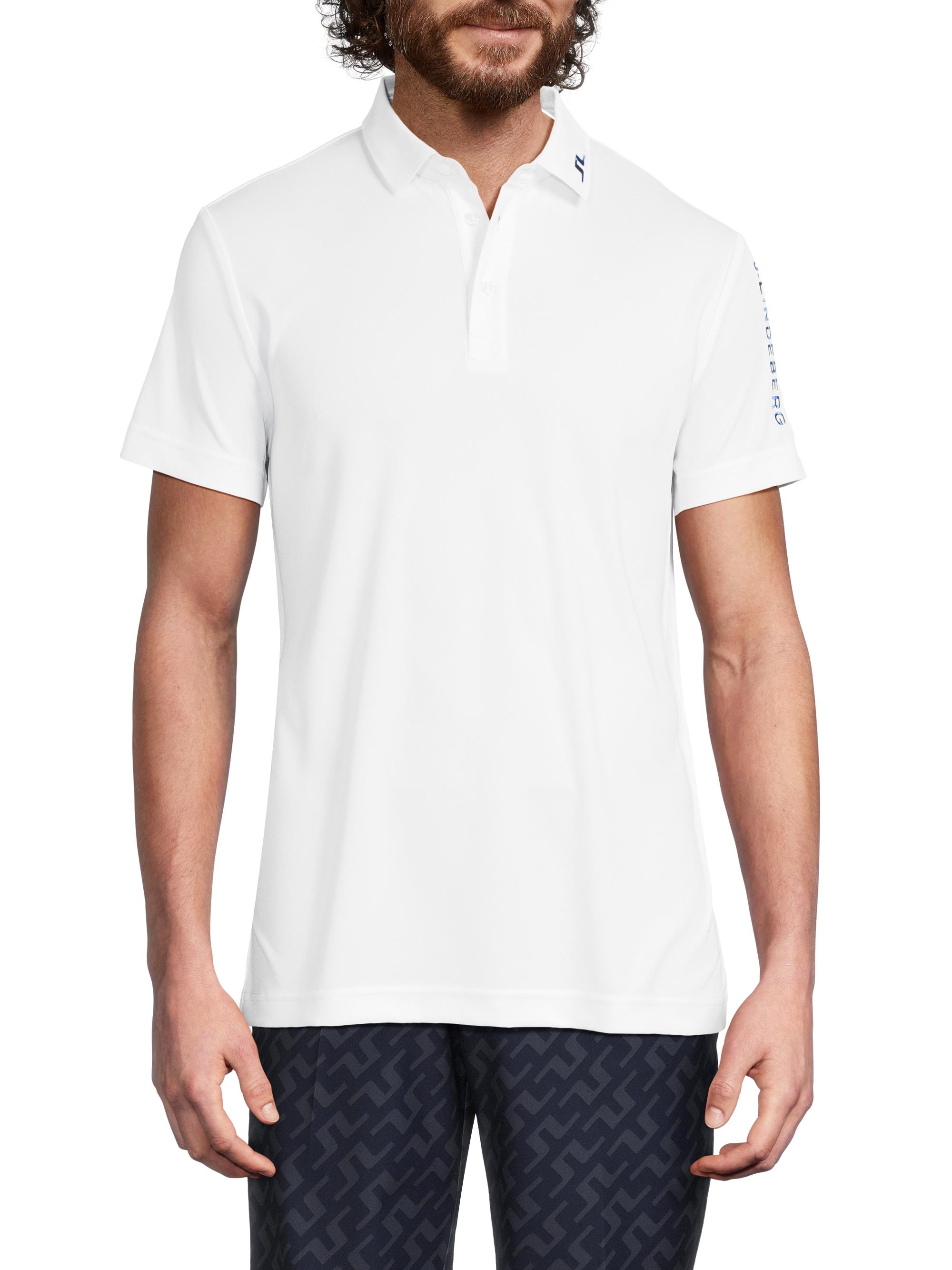 Click here for J. Lindeberg Mens Logo Short-Sleeve Golf Polo - Wh... prices