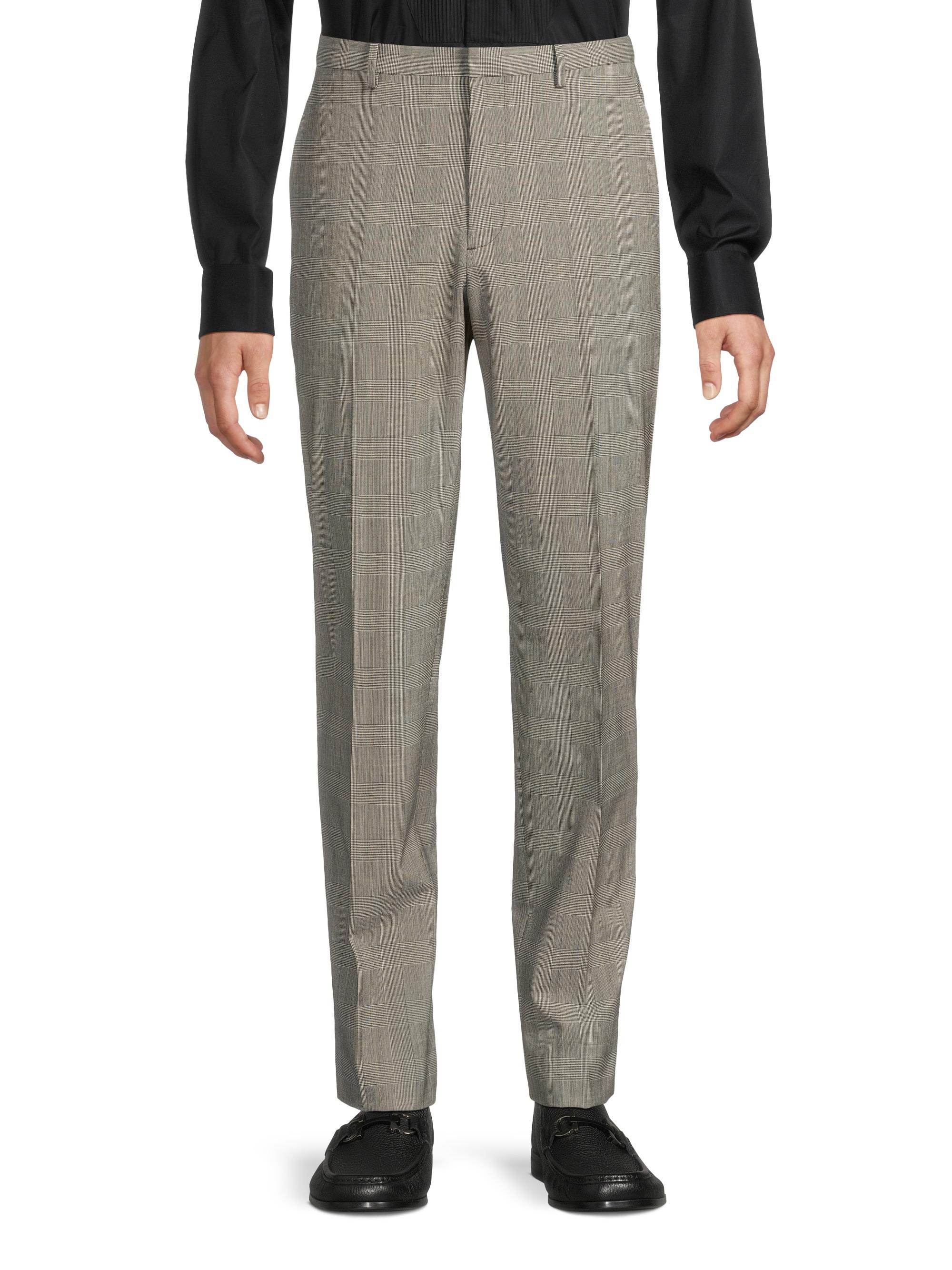 Click here for Theory Mens Mayer Plaid Wool-Blend Slim-Fit Pants... prices