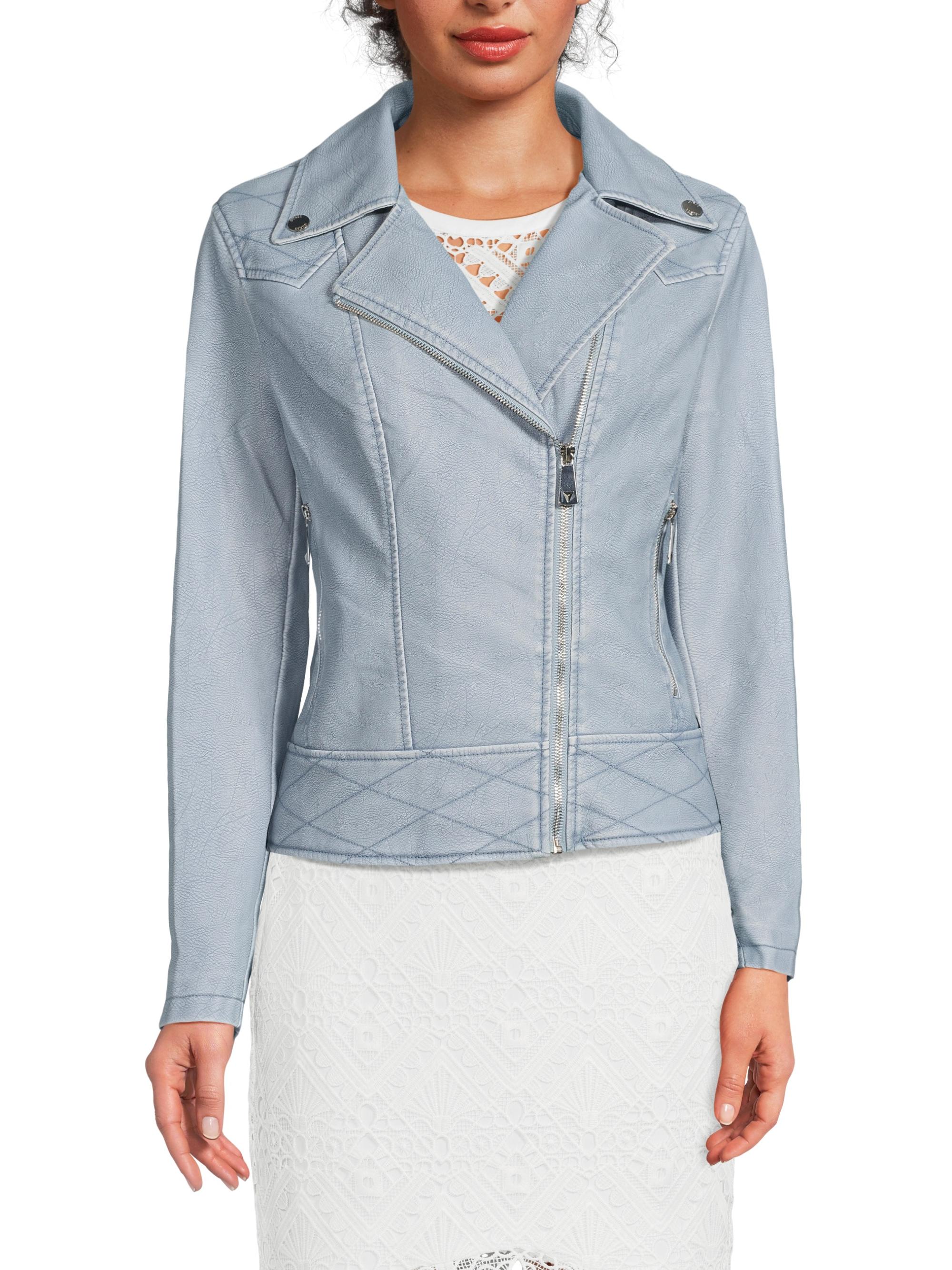 Click here for Guess Womens Ivonne Faux Leather Biker Jacket - Ae... prices