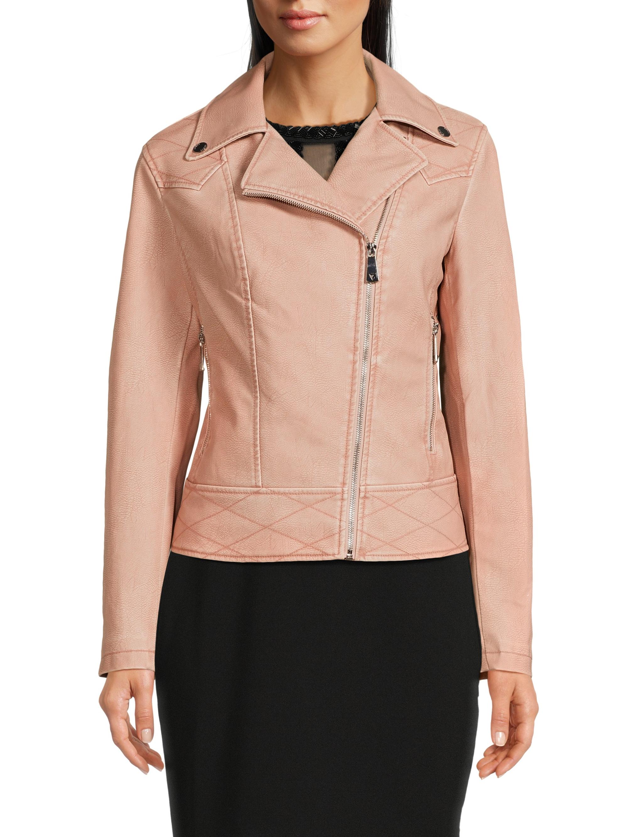 Click here for Guess Womens Ivonne Faux Leather Biker Jacket - Do... prices