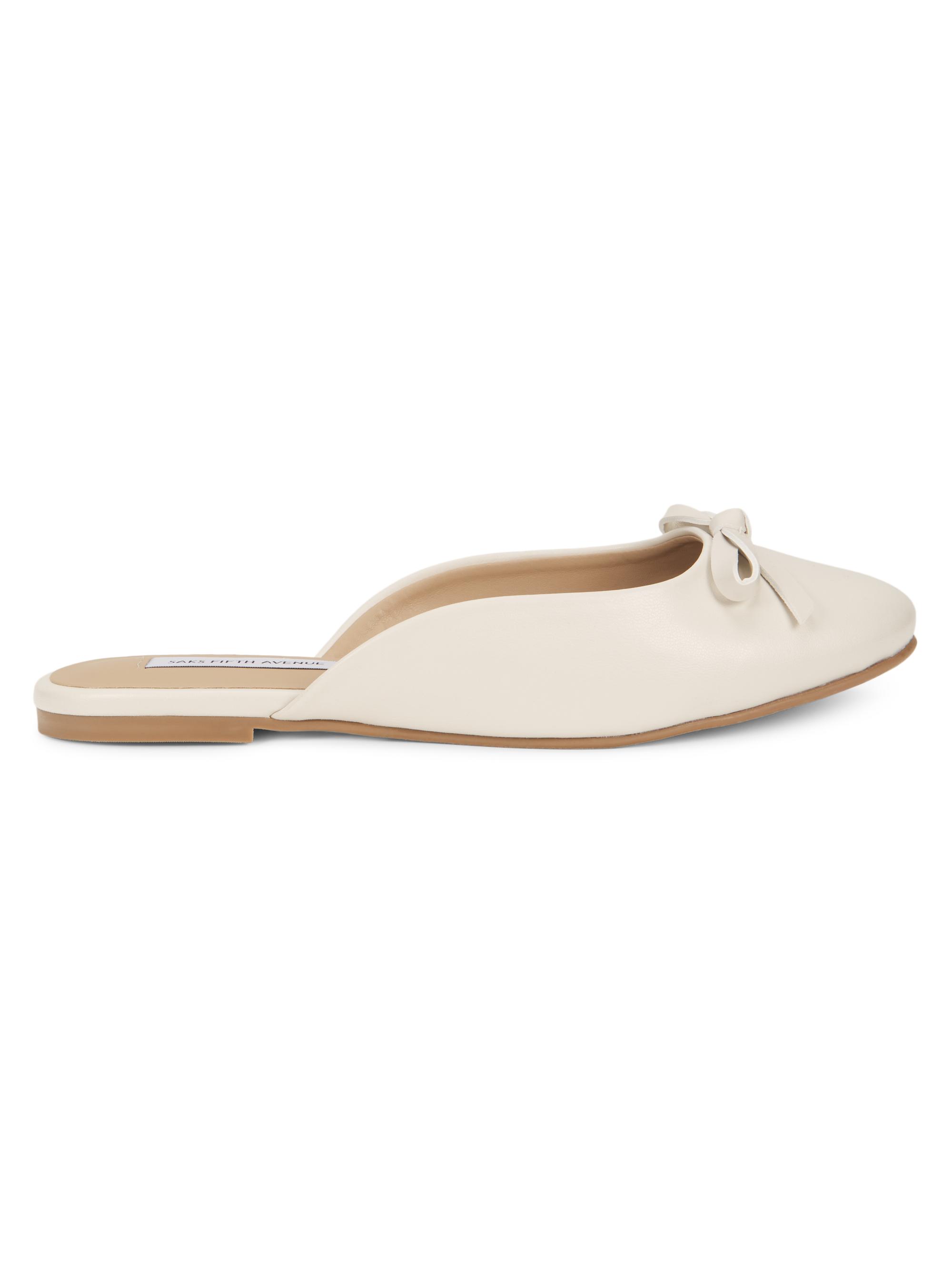 Click here for Saks Fifth Avenue Womens Nora Bow Mules - Cream -... prices