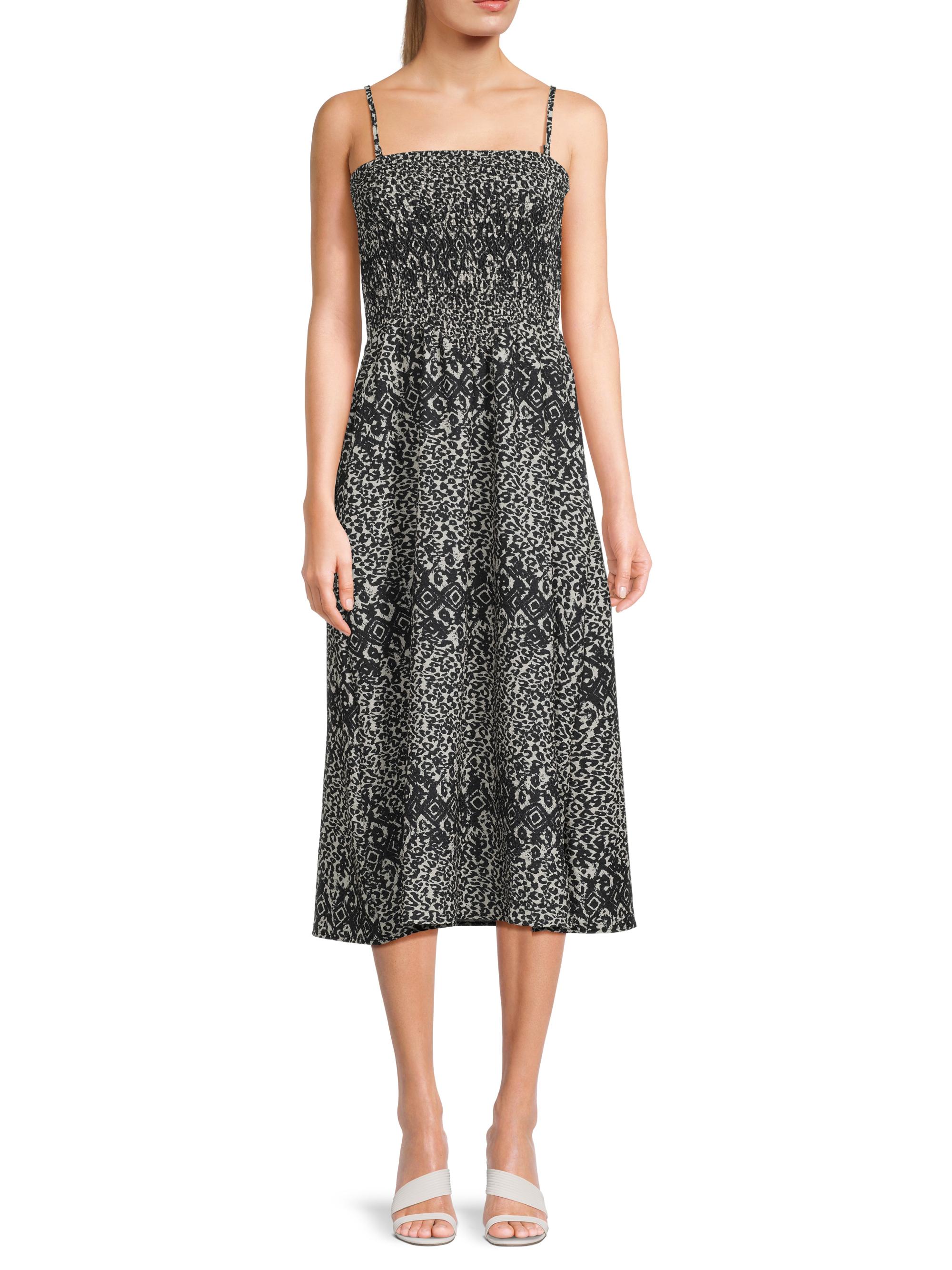 Click here for Noisy May Womens Aida Printed Smocked Dress - Blac... prices