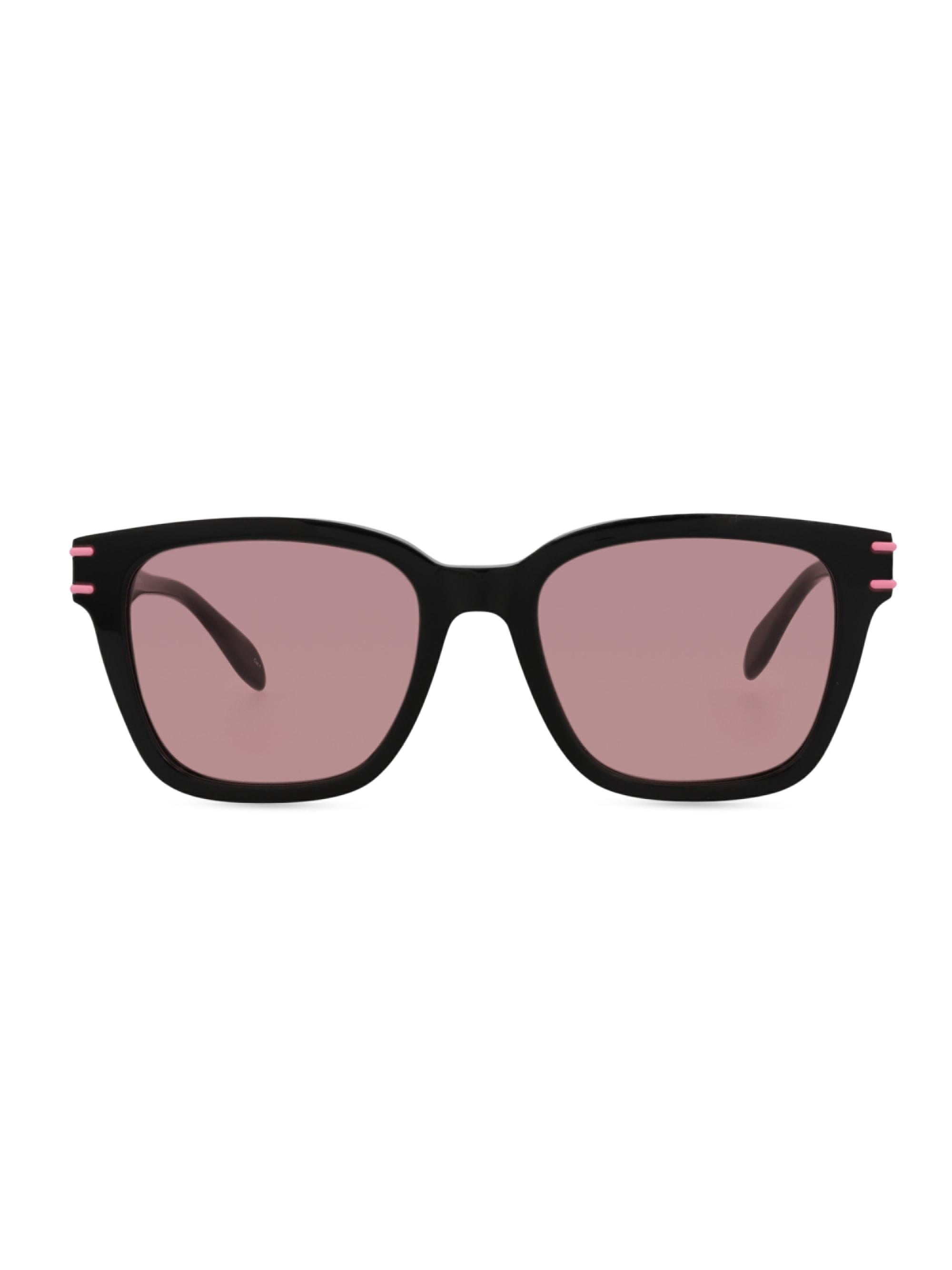 Click here for Mcqueen Womens 55MM Square Sunglasses - Black Pink prices