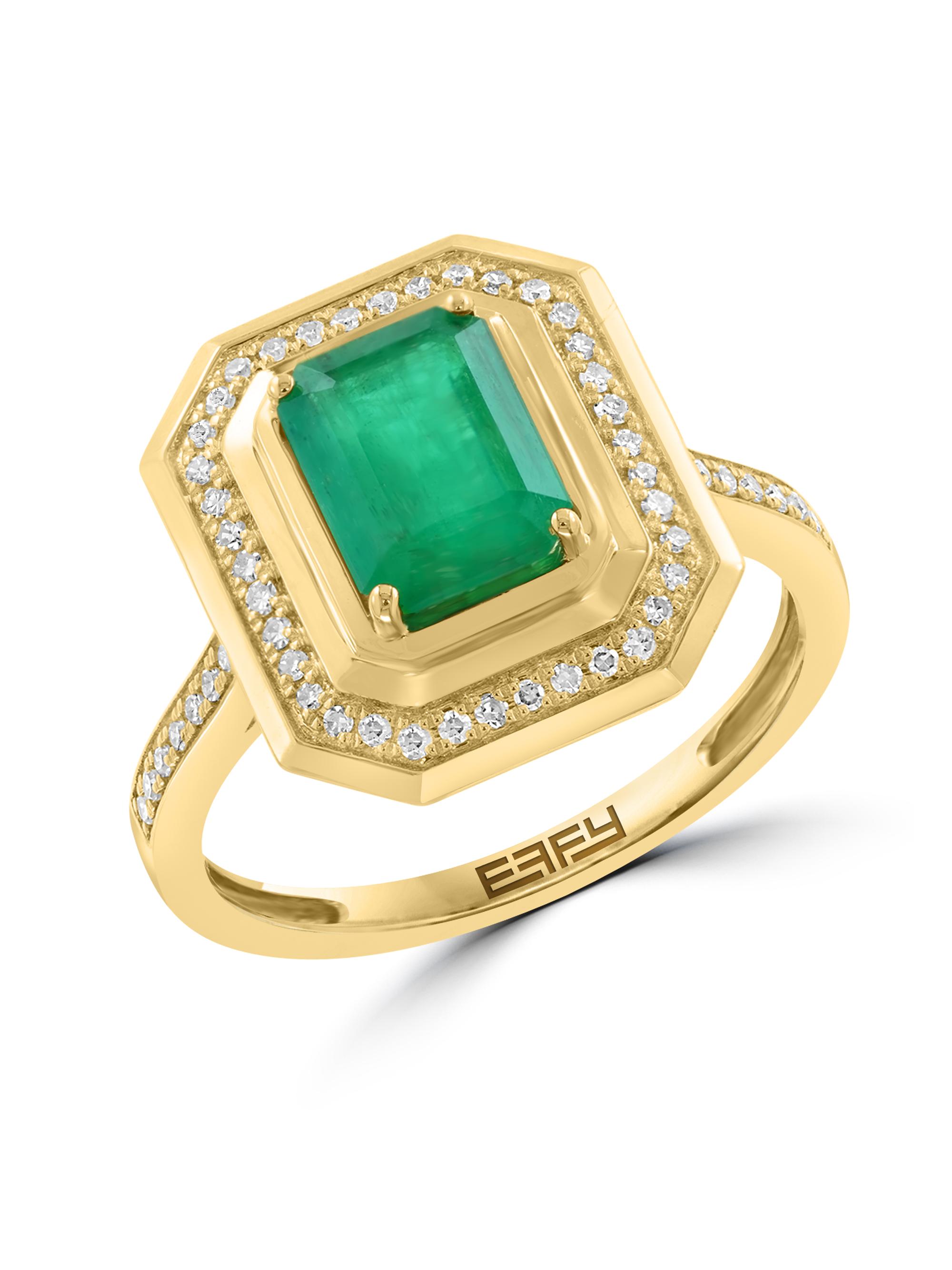 Click here for Effy Womens 14K Yellow Gold  1.42 TCW Natural Emer... prices