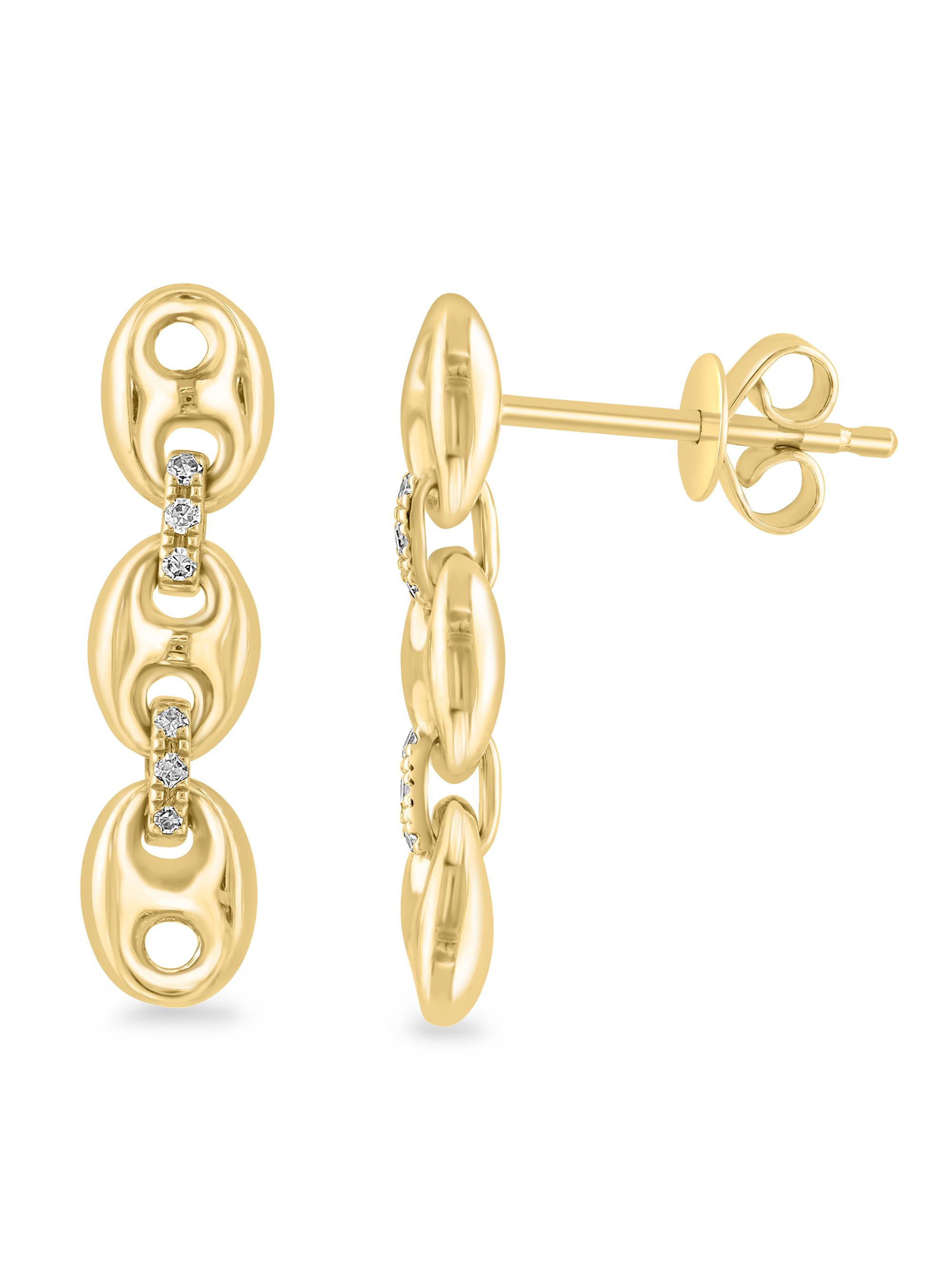 Click here for Effy Womens 14K Yellow Gold & 0.04 TCW Diamond Ear... prices