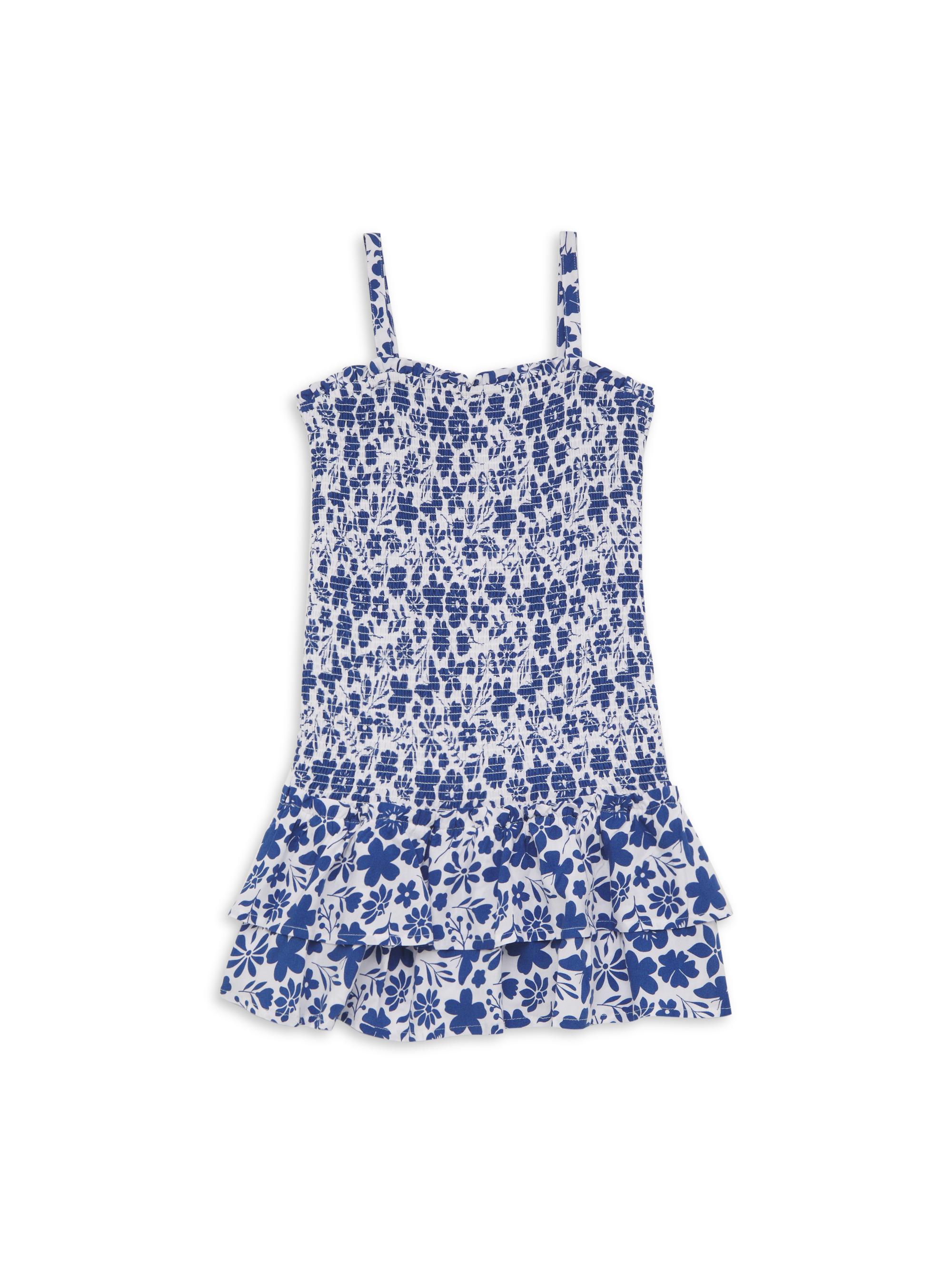 Click here for Design History Girls Smocked Tiered-Hem Dress - Bl... prices