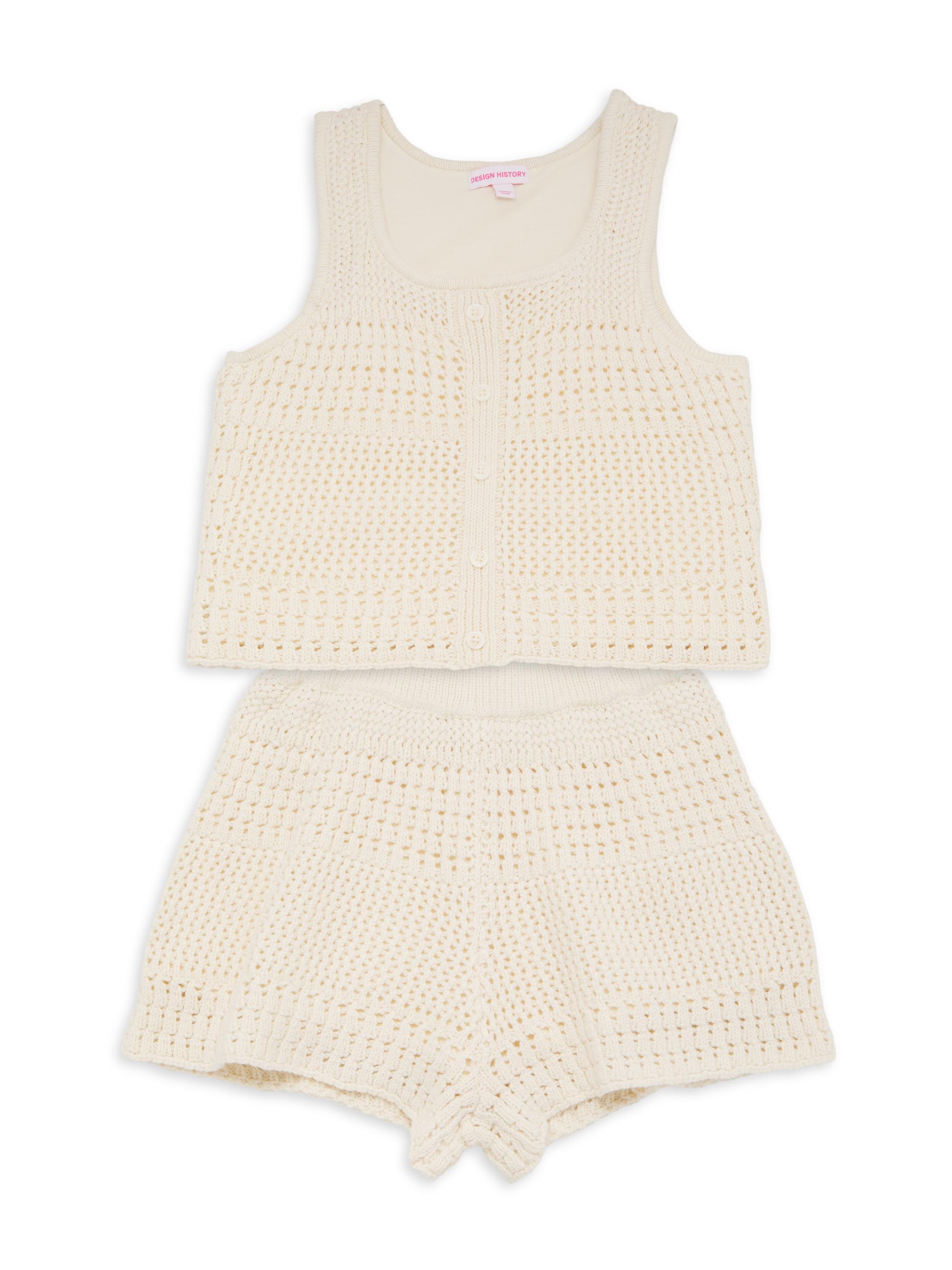 Click here for Design History Girls 2-Piece Crochet Top & Shorts... prices