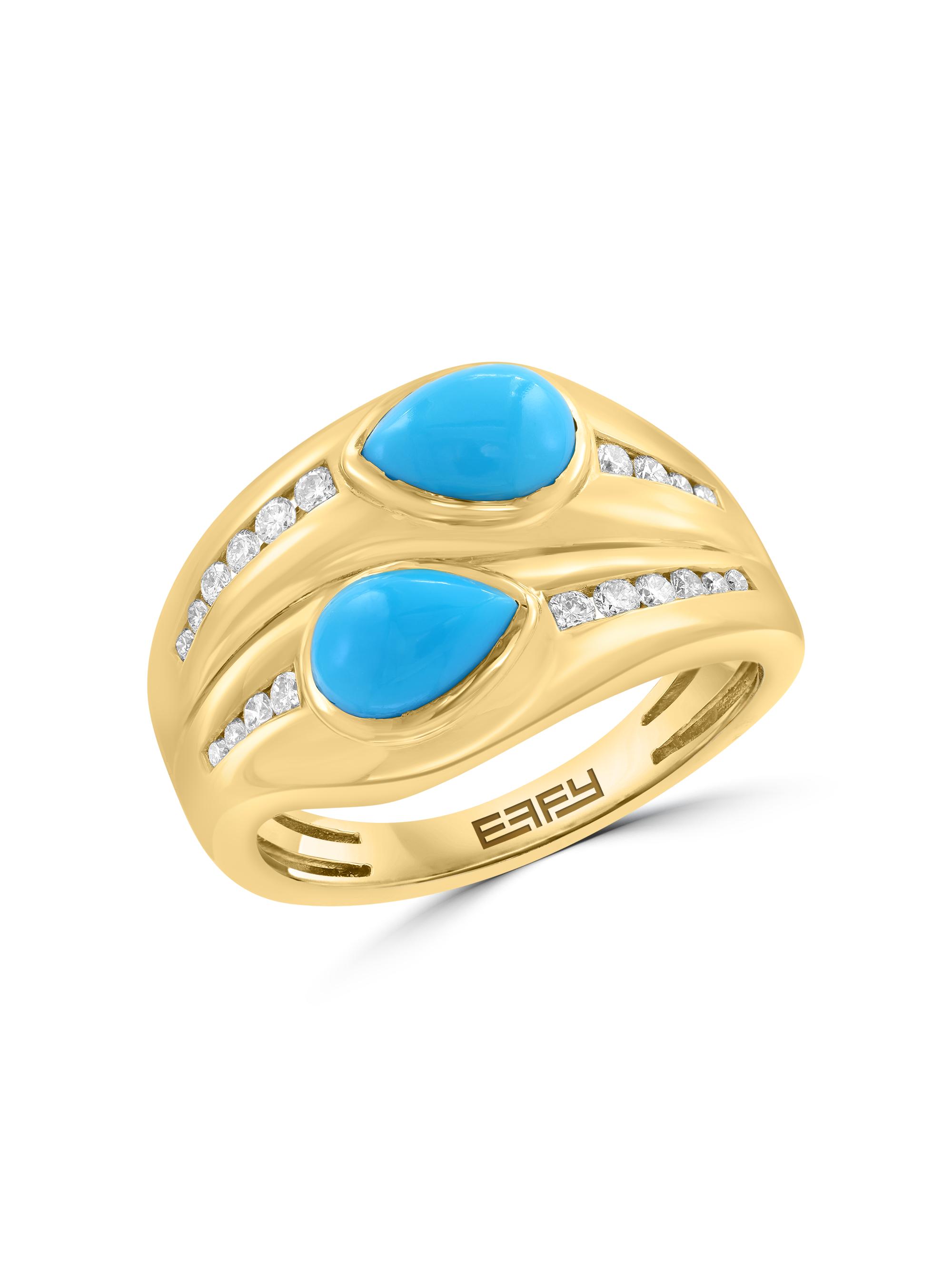 Click here for Effy Turquoise (5x7mm) & Diamond (1/4 ct. t.w.) St... prices