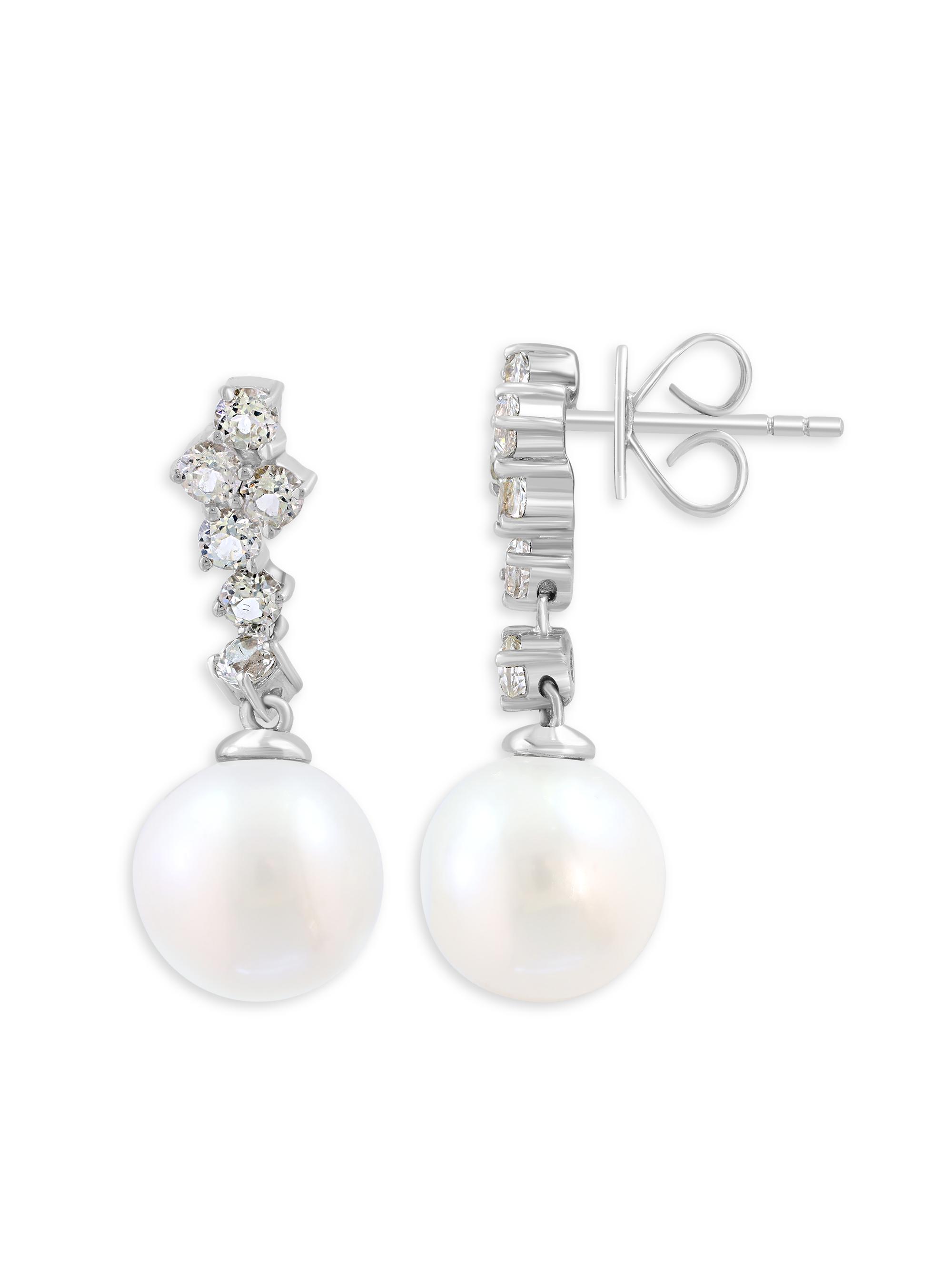 Click here for Effy Womens Sterling Silver  Freshwater Pearl & Wh... prices