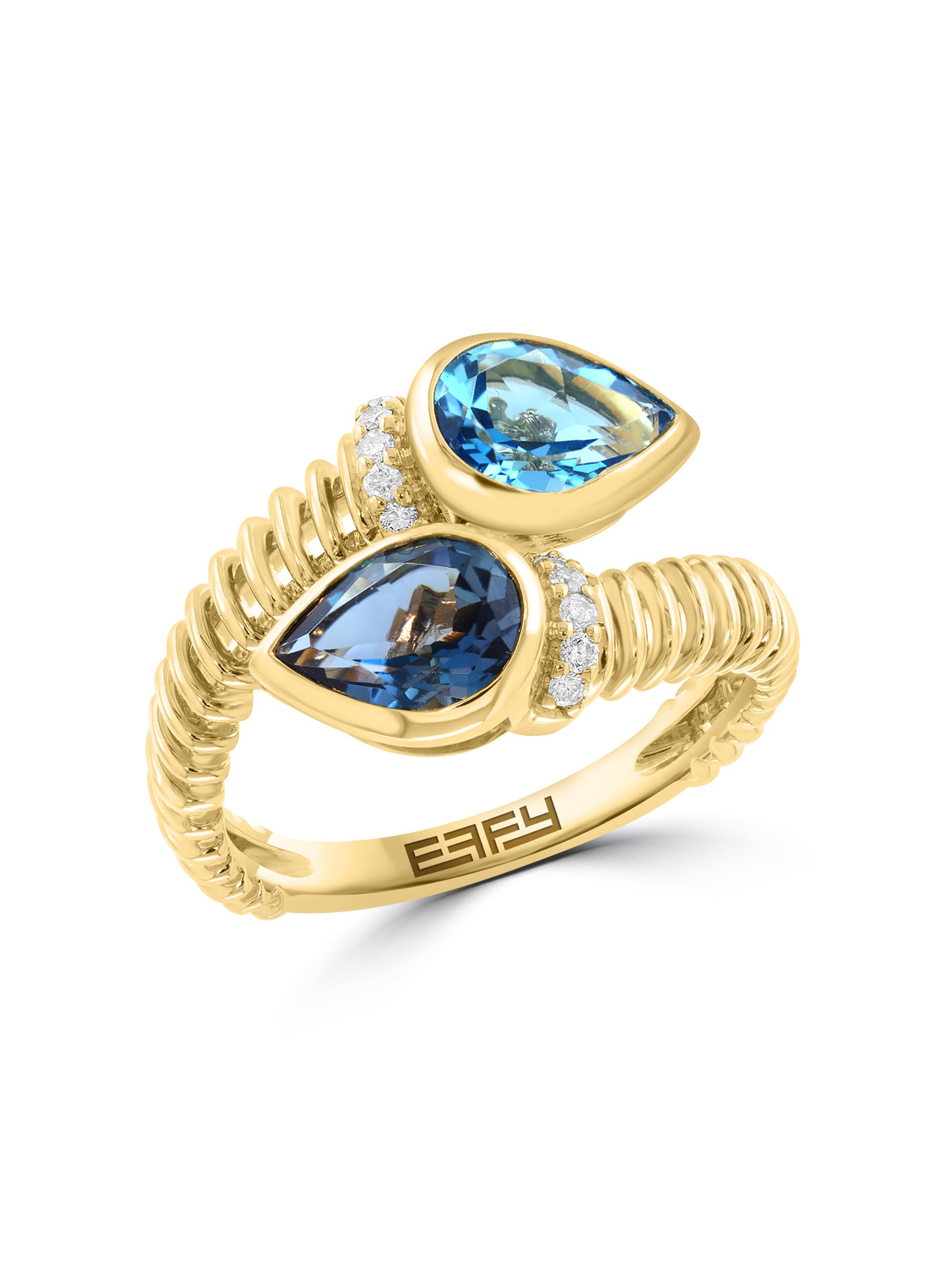 Click here for Effy Womens 14K Yellow Gold  Blue Topaz  London Bl... prices