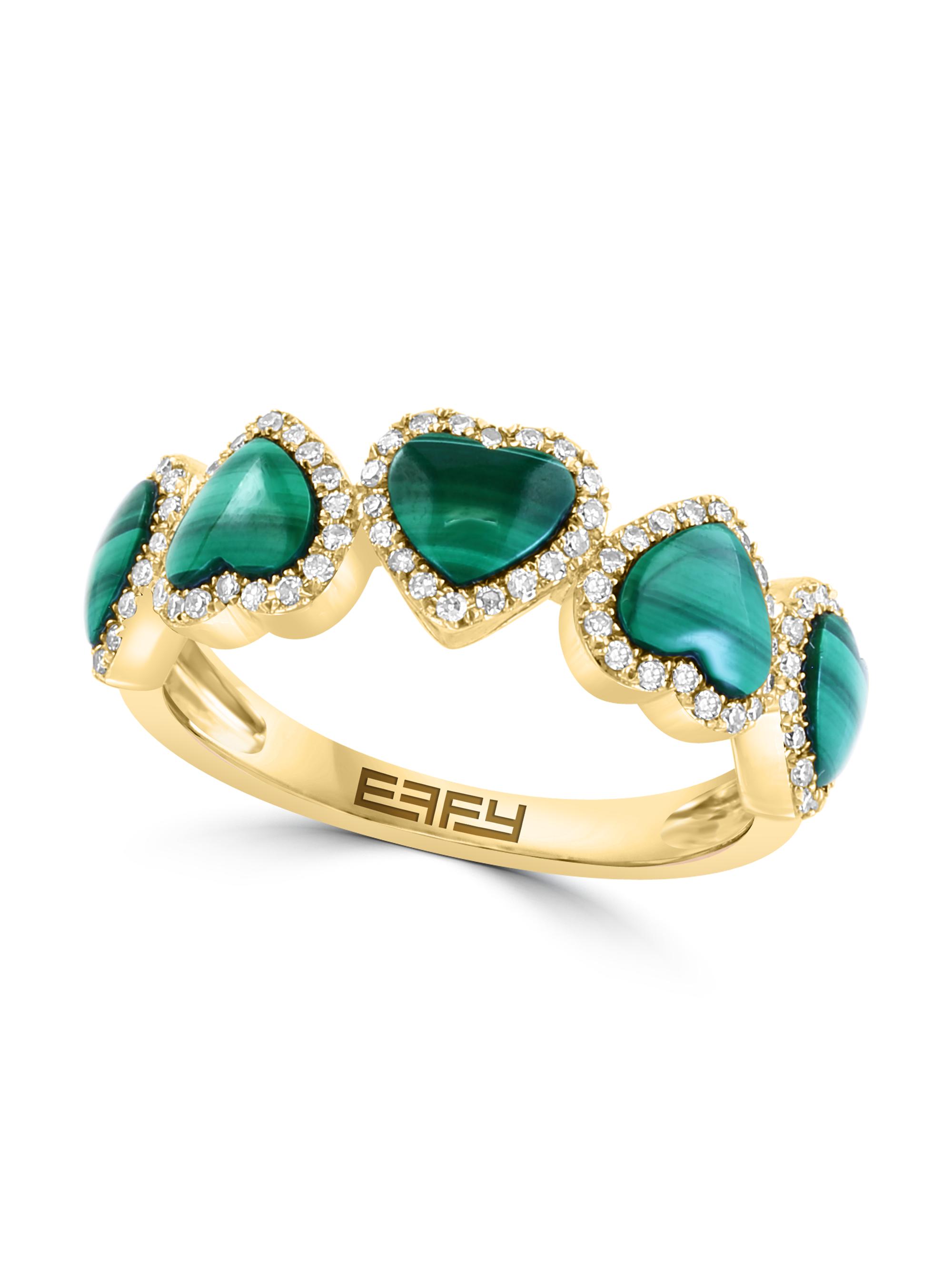 Click here for Effy Womens Malachite & 0.26 TCW Diamond 14K Yello... prices