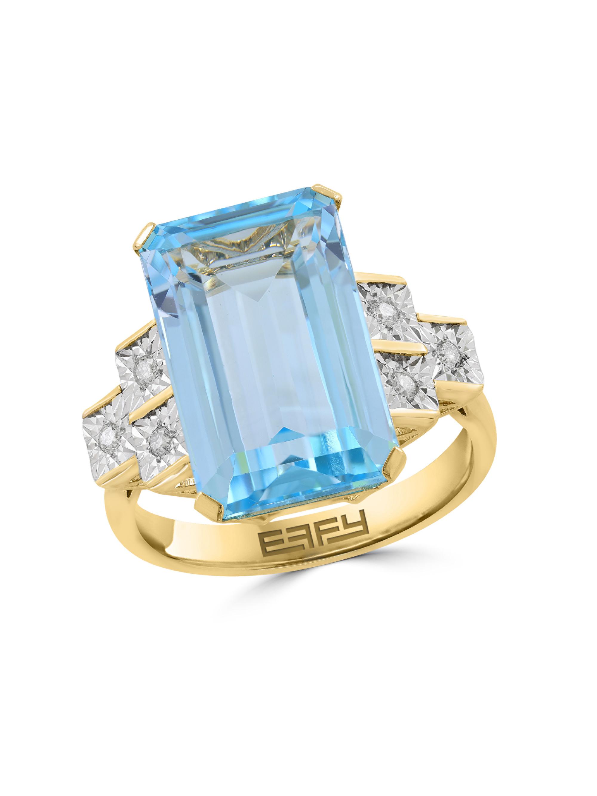 Click here for Effy Womens 14K Yellow Gold  Sky Blue Topaz & 0.1... prices