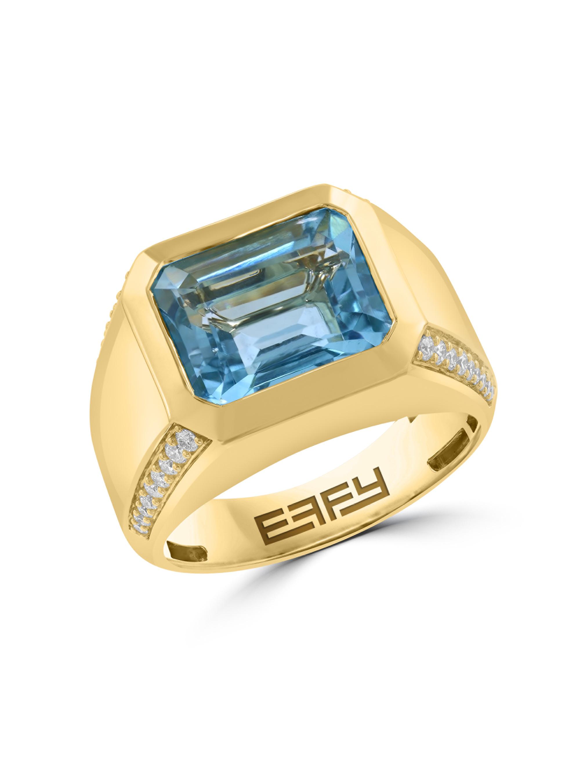 Click here for Effy Womens 14K Yellow Gold  Blue Topaz & Diamond... prices