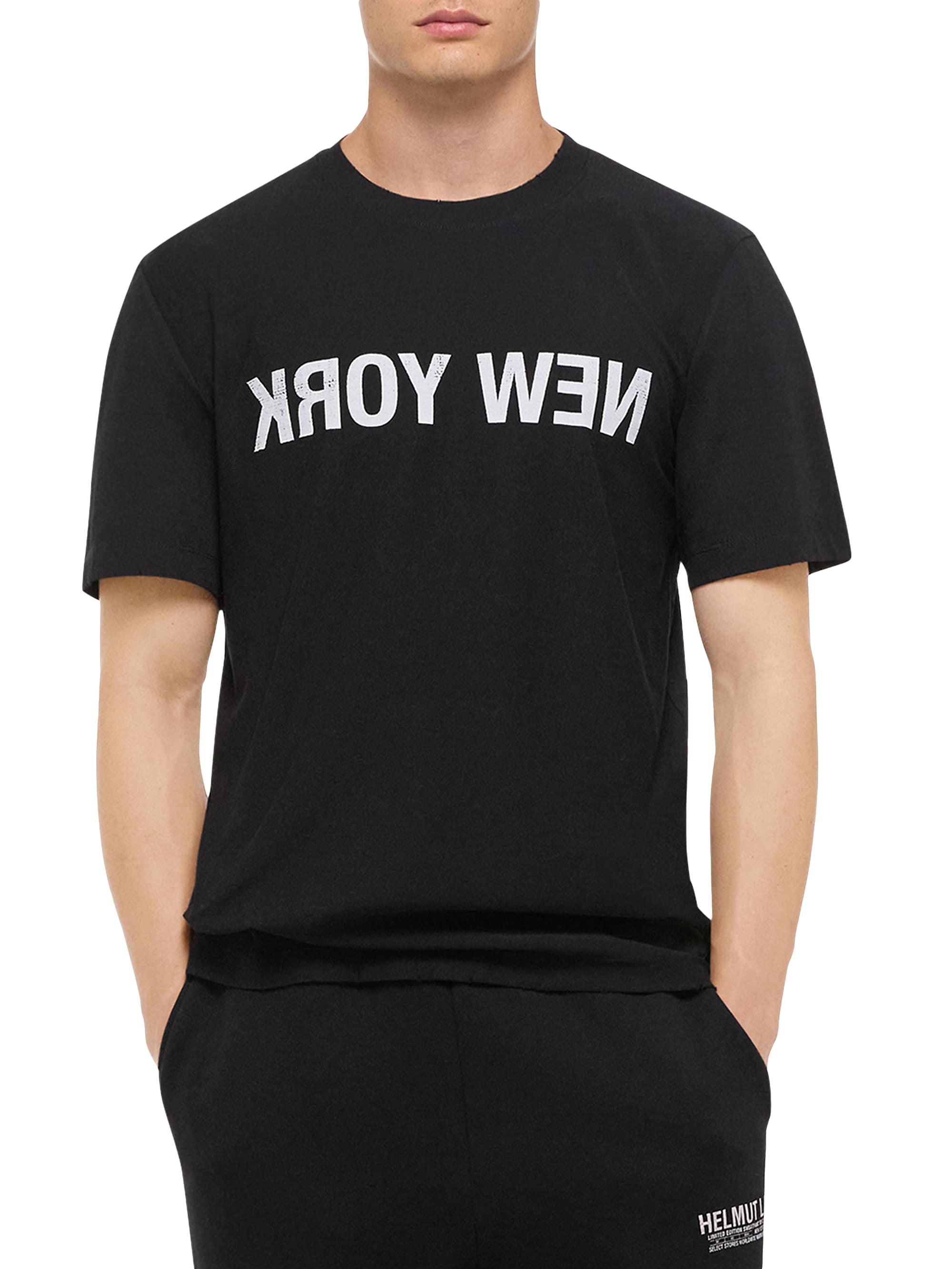 Click here for Helmut Lang Mens Reverse NY Cotton T-Shirt - Black... prices