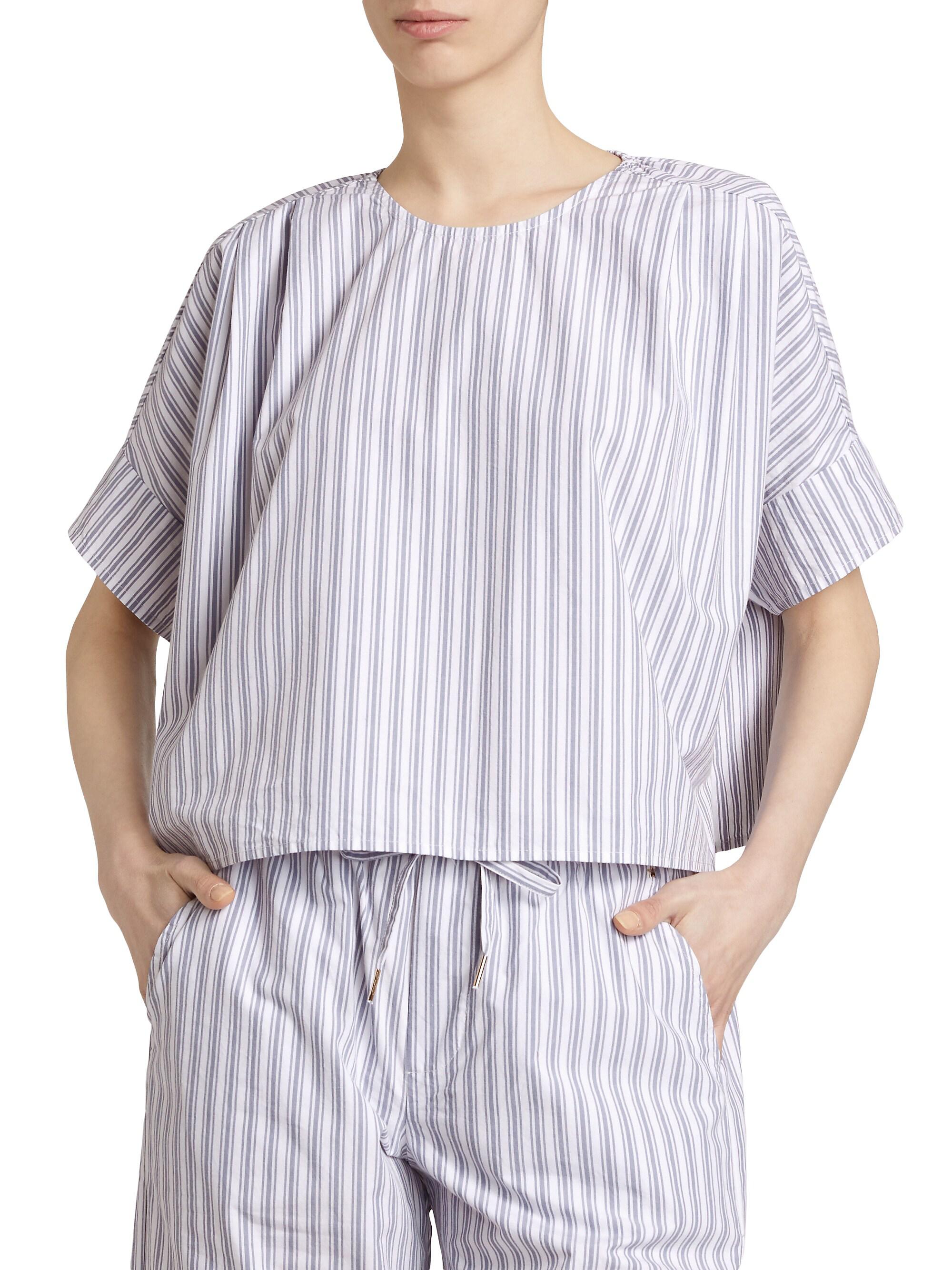 Click here for Stellae Dux Womens Boxy Cotton T-Shirt - Stripe -... prices
