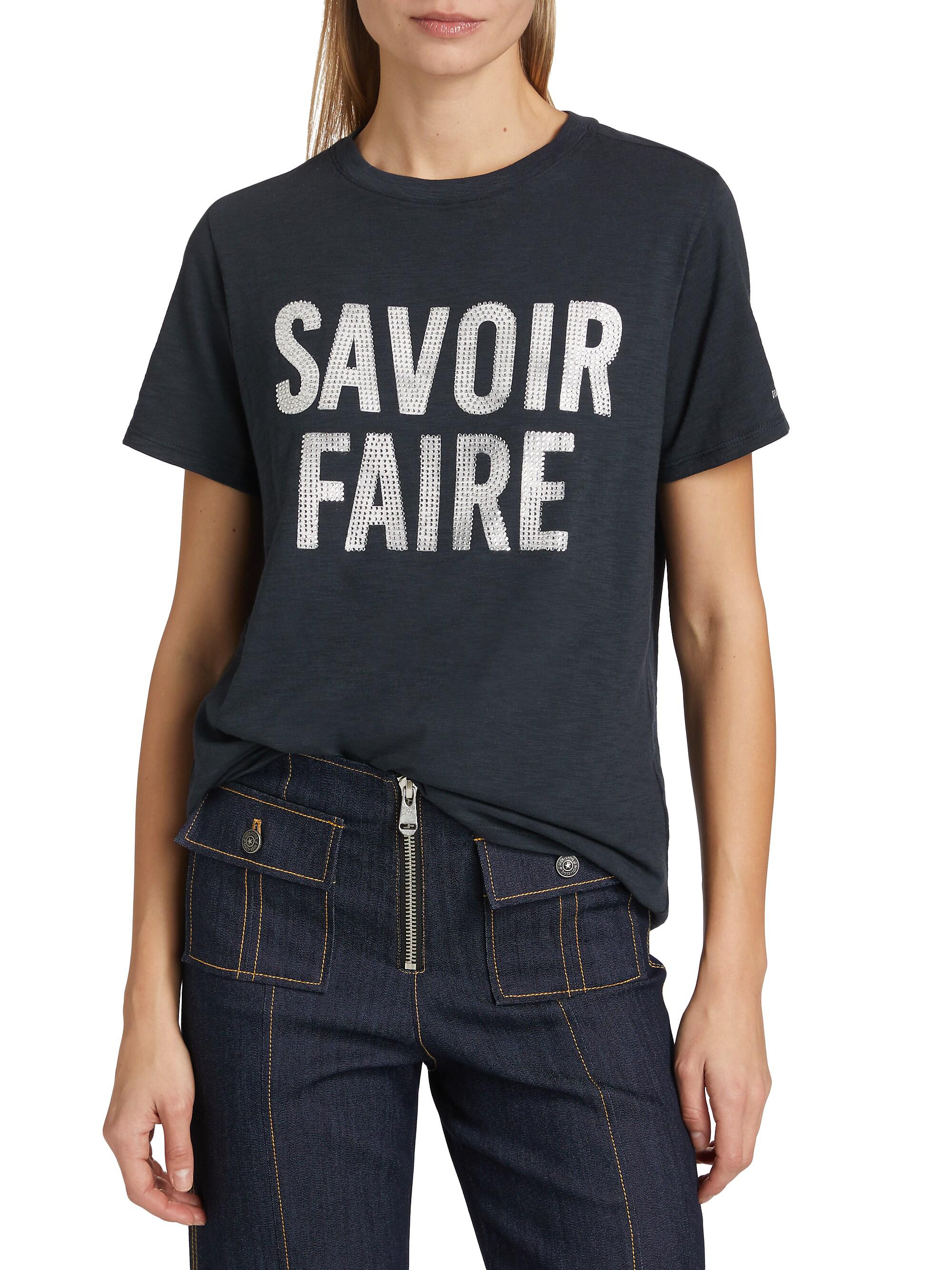 Click here for Cinq à Sept Womens Crystal Savior Faire T-Shirt -... prices
