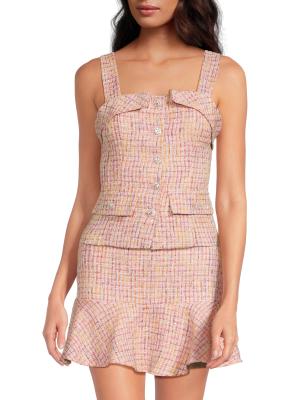 Lea & Viola Textured Tweed Button-Front Tank Top on SALE | Saks OFF 5TH