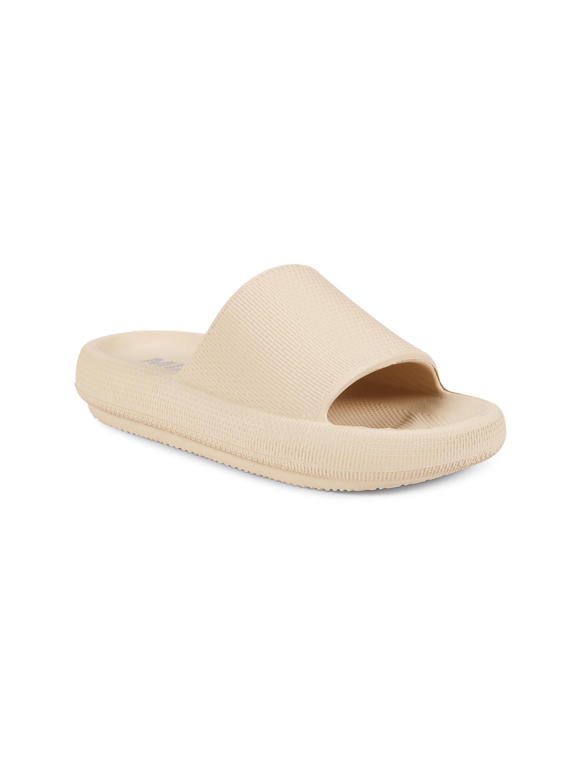 Mia Girls Little Elexa Textured Platform Slides - Sand - Size 4 (Child) Sandals