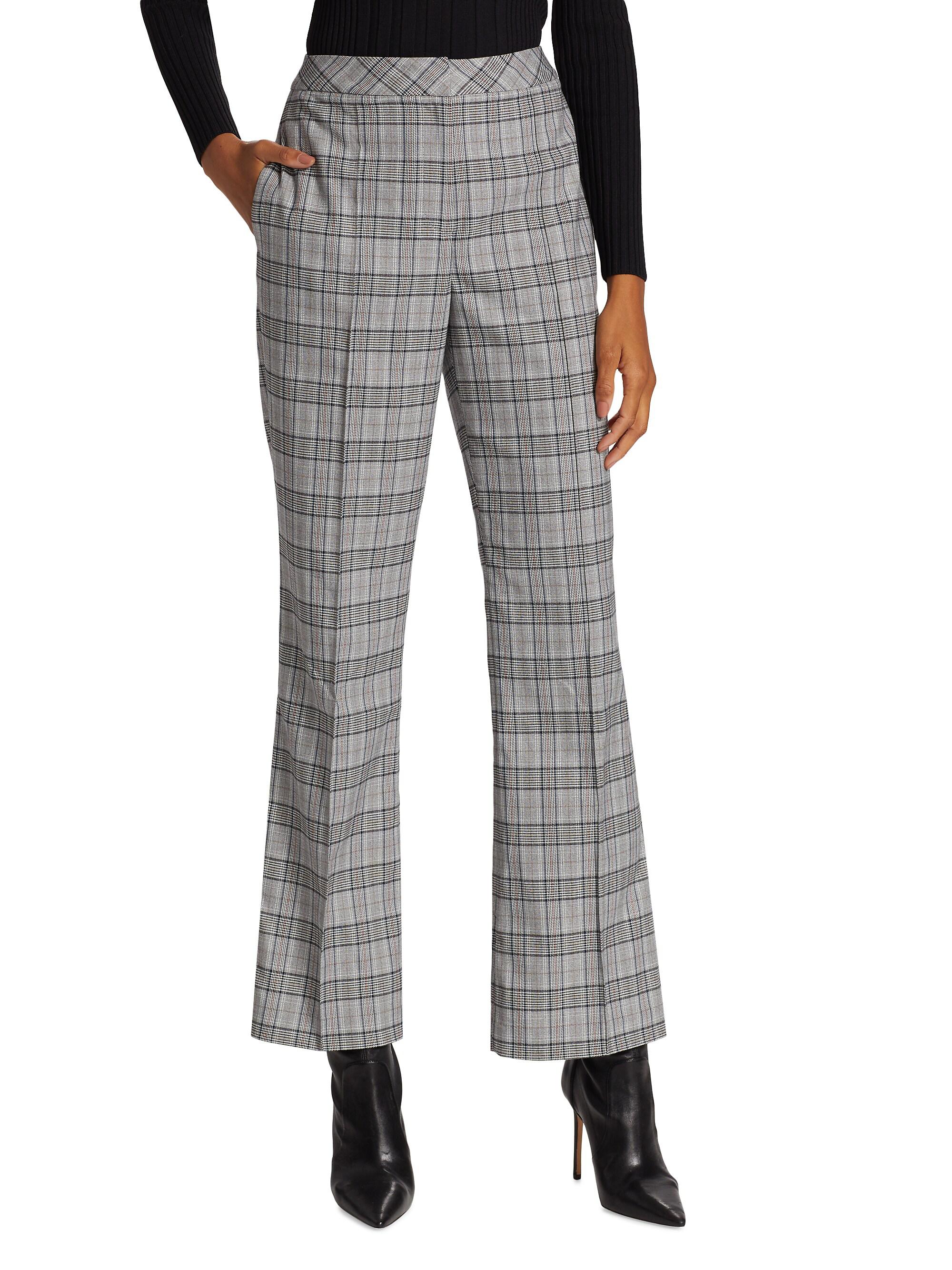 Click here for Elie Tahari Womens Grayson Plaid Suit Pants - Gray... prices
