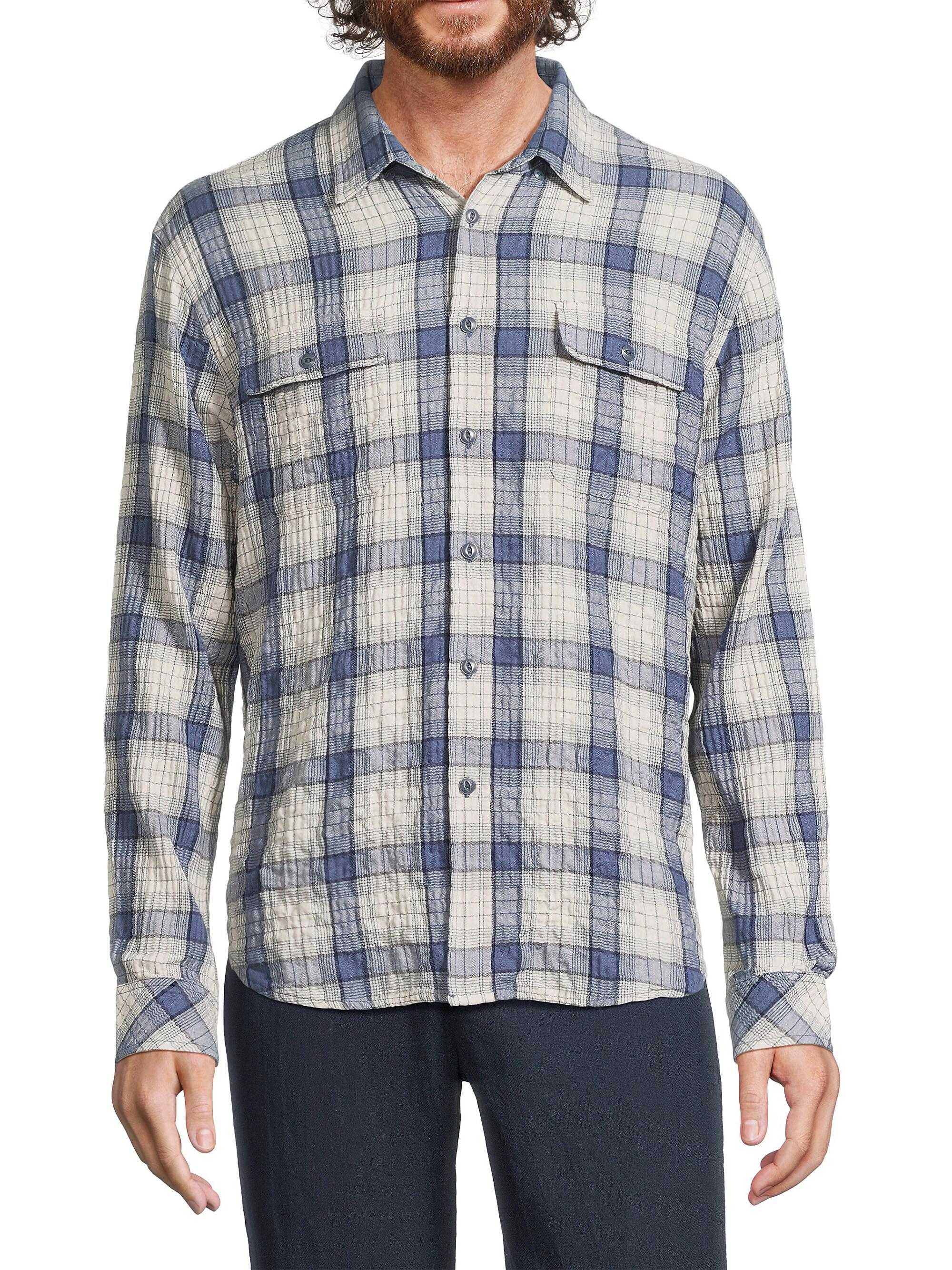 Click here for Rails Mens Skipper Checked Cotton-Blend Shirt - Pa... prices