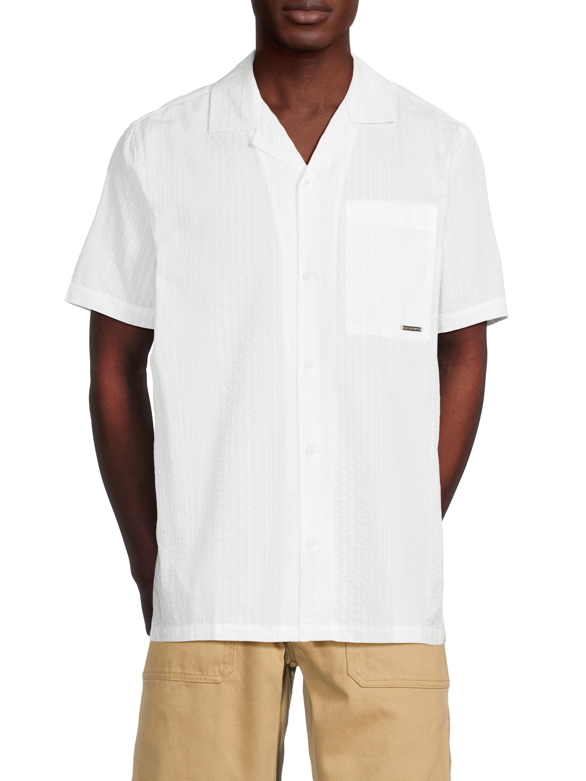 Click here for Karl Lagerfeld Paris Mens Textured Cotton Camp Shi... prices