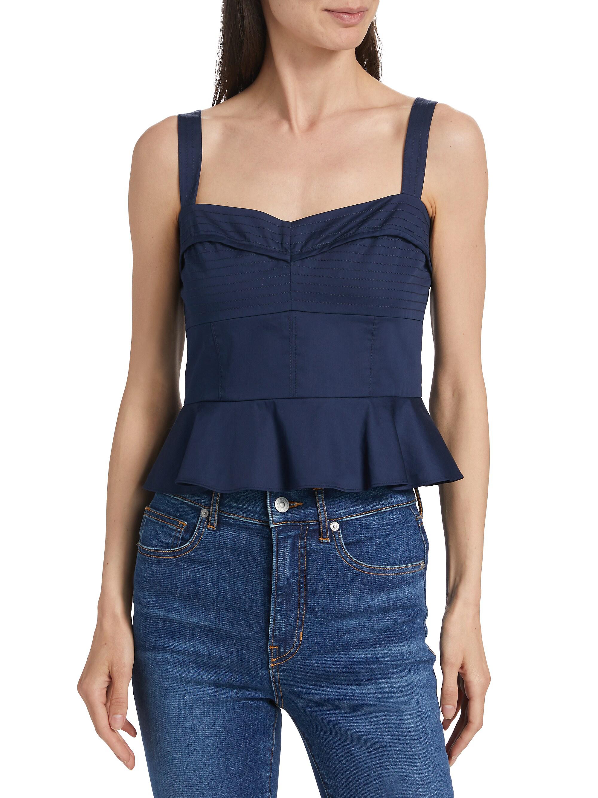 Click here for Veronica Beard Womens Carnegie Cotton-Blend Peplum... prices