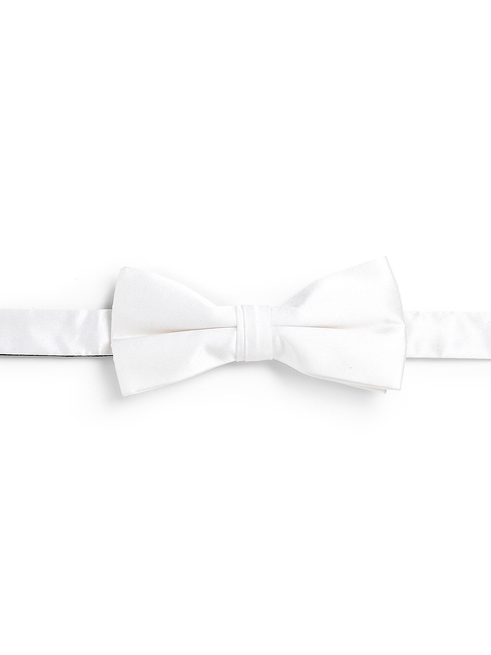 Click here for Saks Fifth Avenue Mens COLLECTION White Silk Bow T... prices