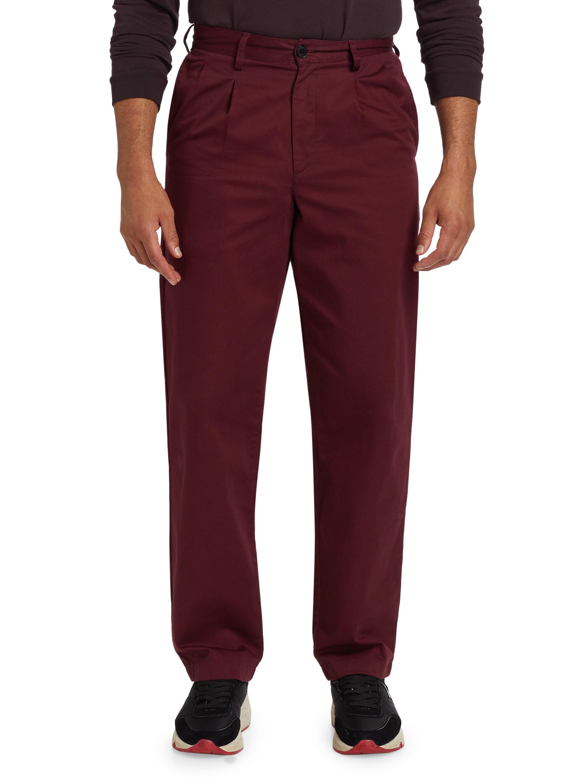 Click here for Noah Mens Double-Pleat Chino Pants - Wine - Size 2... prices