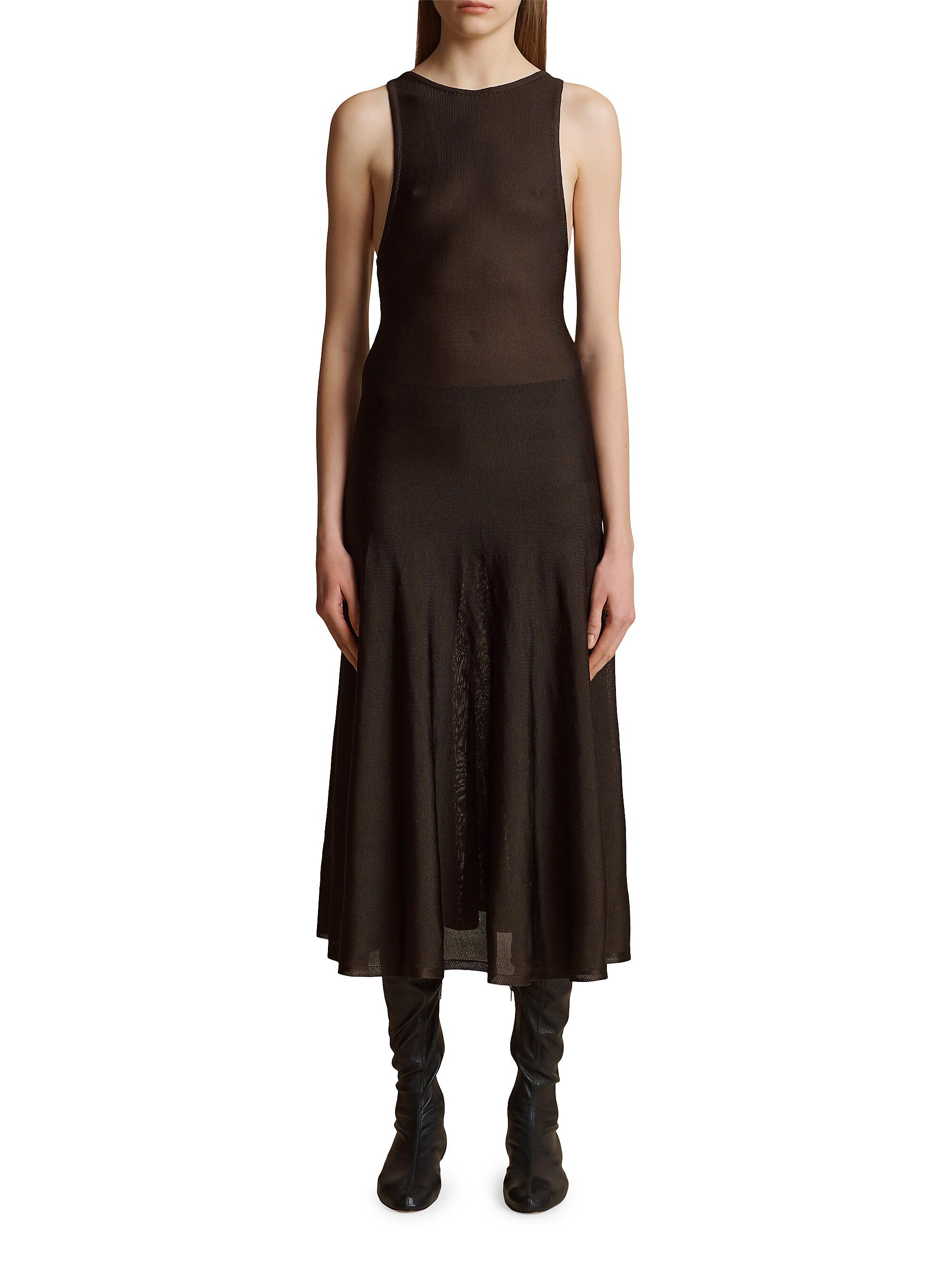 Click here for Khaite Womens Hencil Midi-Dress - Espresso - Size... prices