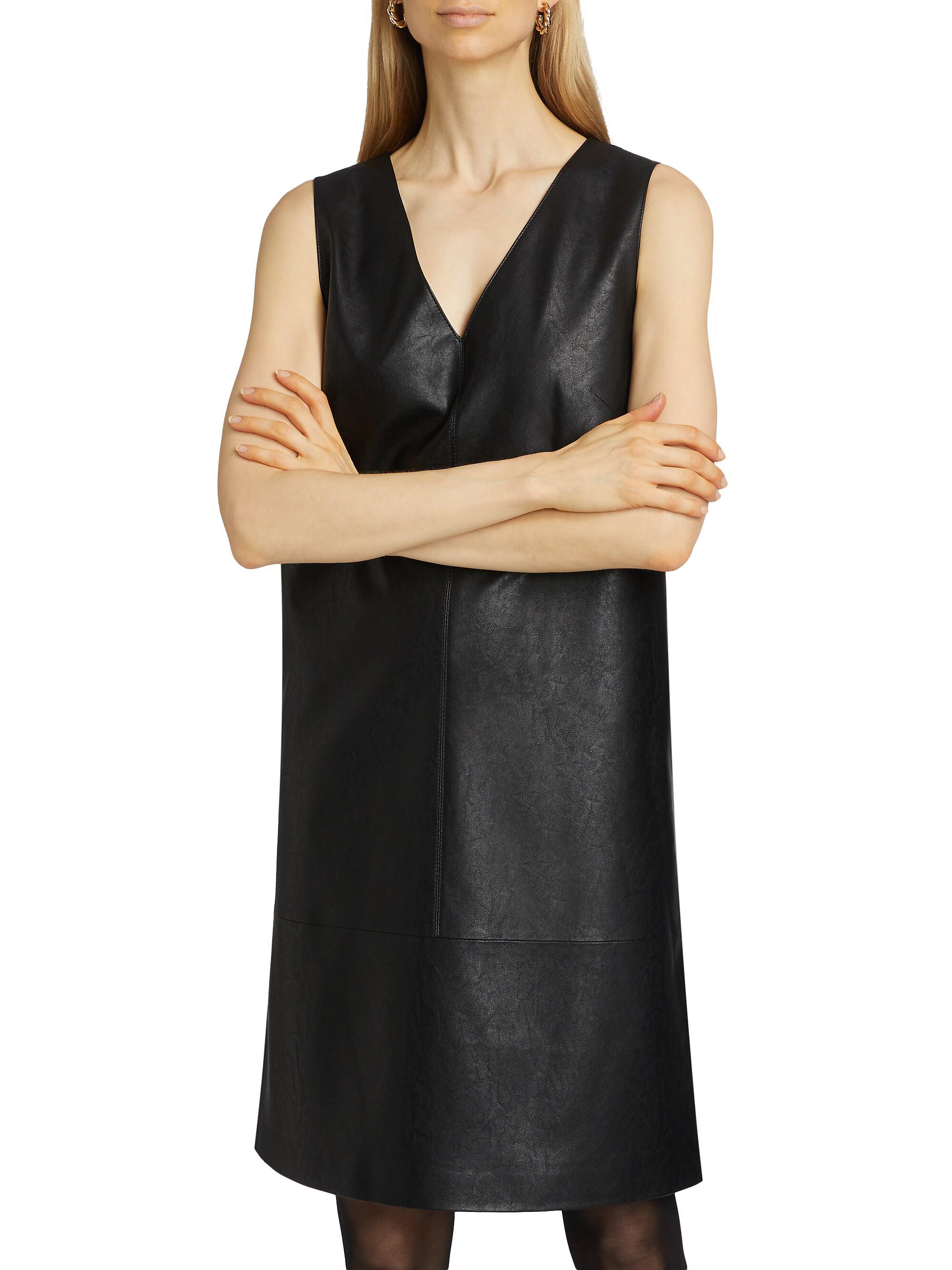 Click here for Kobi Halperin Womens Graylen Faux-Leather Shift Kn... prices