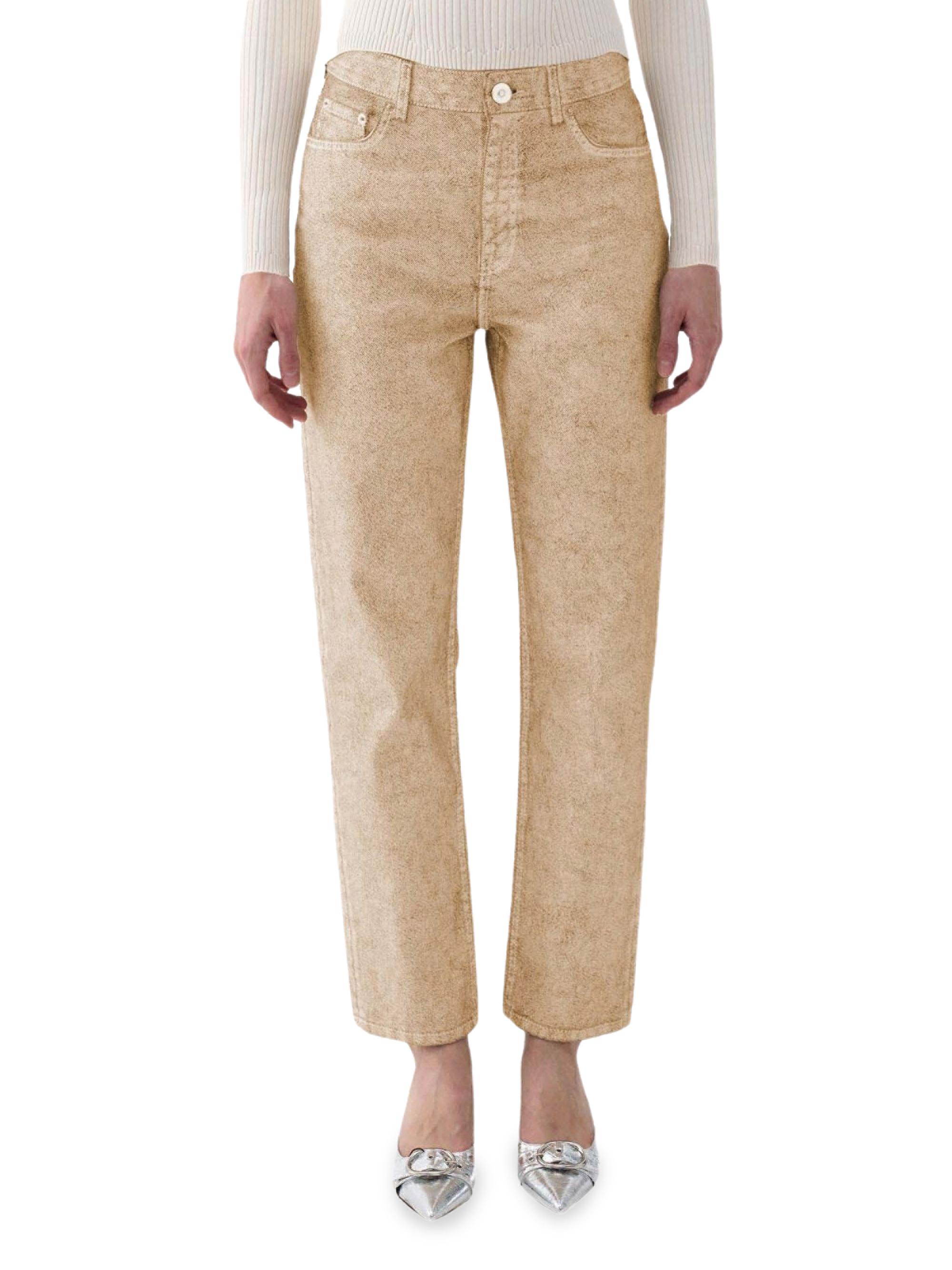 Click here for Nocturne Womens Cotton Mom Fit Jeans - Beige - Siz... prices