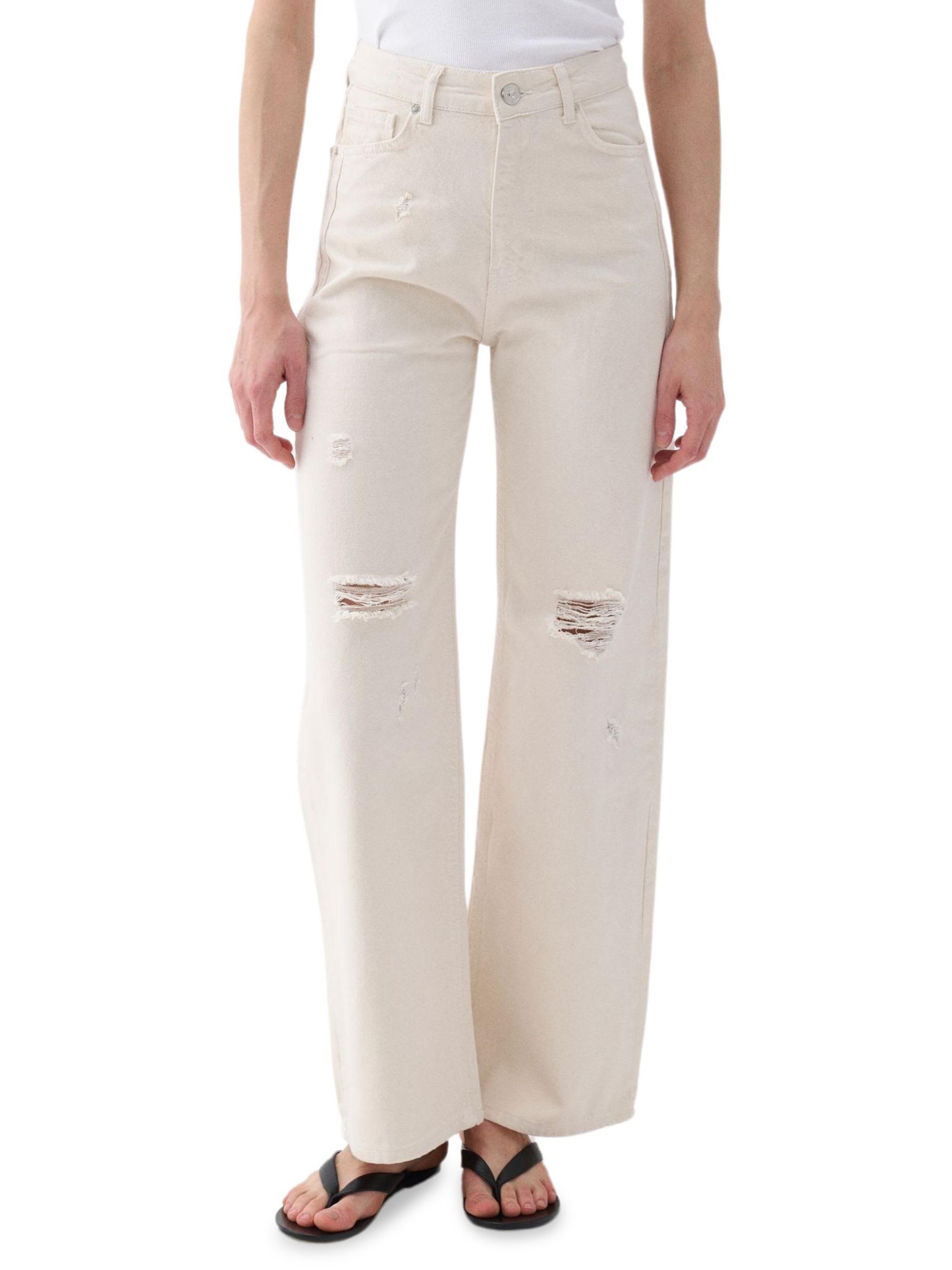 Click here for Nocturne Womens Distressed Jeans - Beige - Size L prices