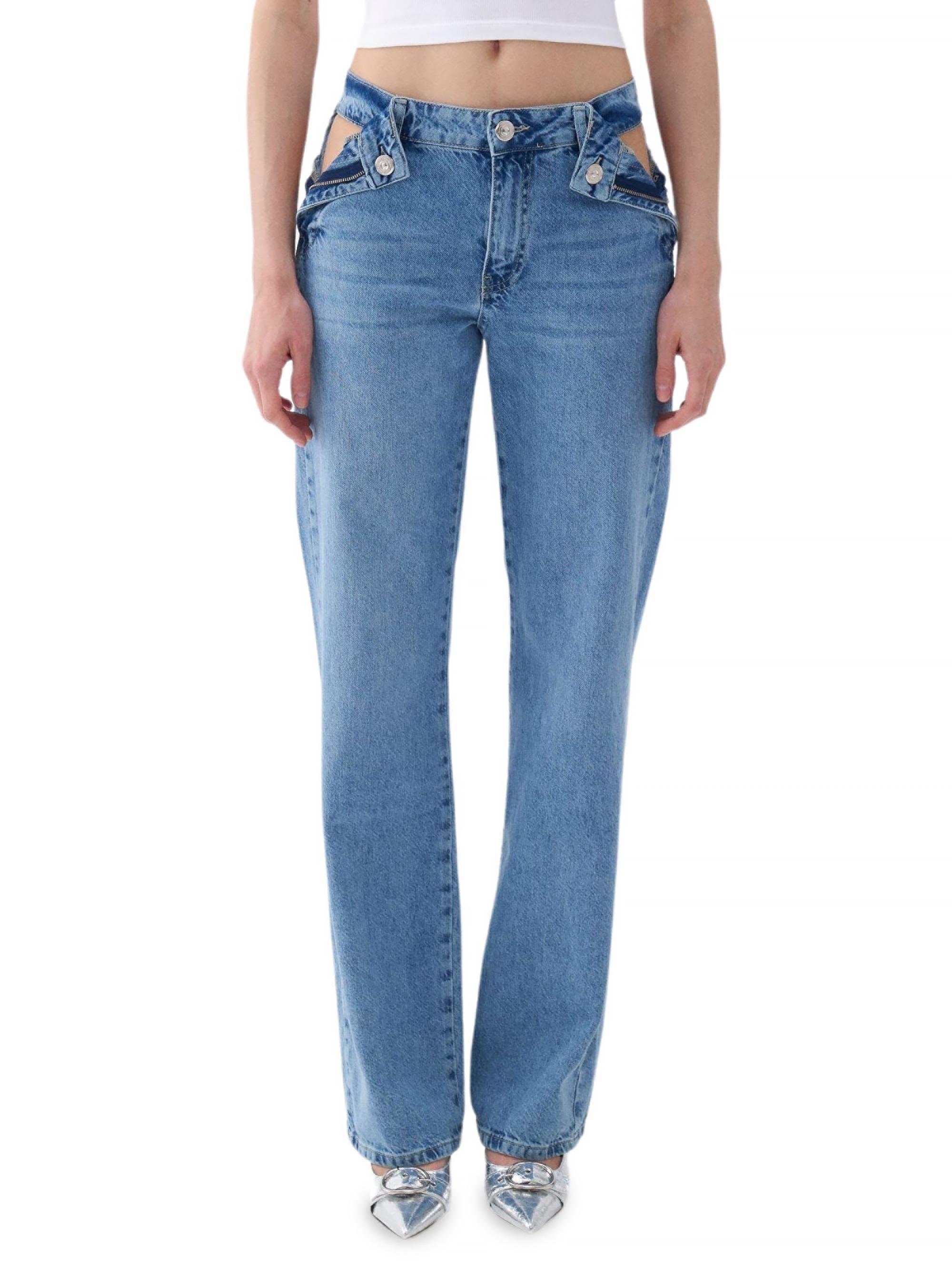 Click here for Nocturne Womens Cut-Out Detailed High Waist Jeans... prices