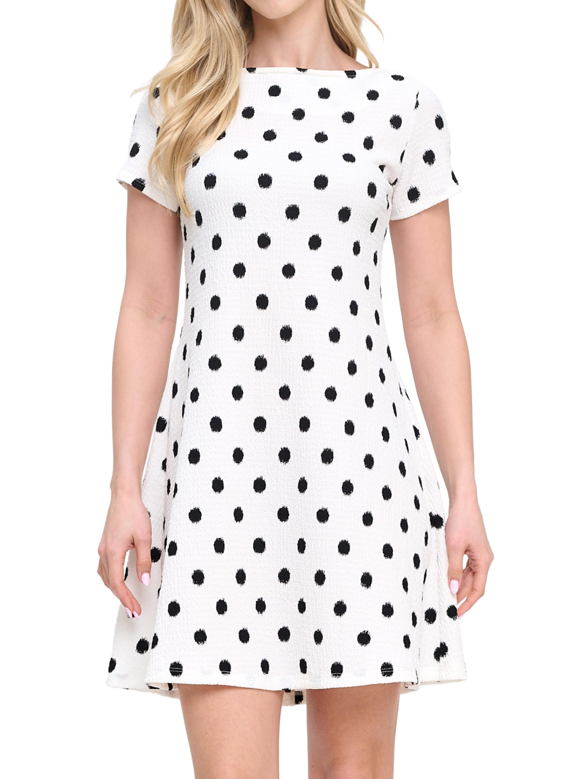 Click here for Renee C. Womens Polka Dot Minidress - White Multic... prices