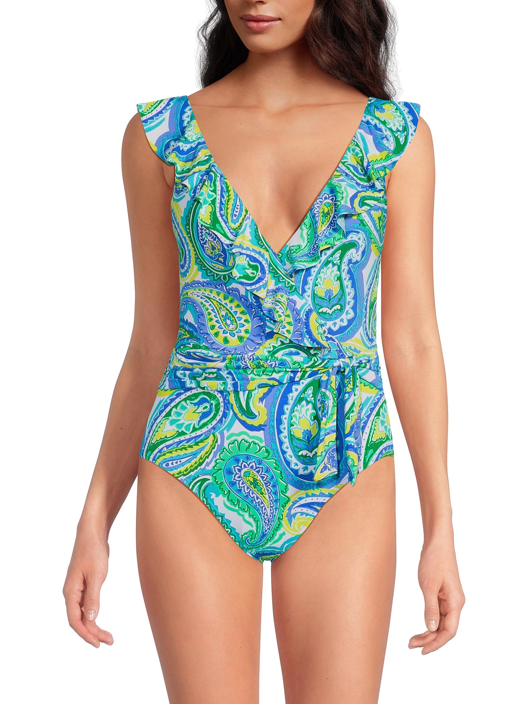 Click here for Bleu Rod Beattie Womens Ruffle Surplice Mio Swimsu... prices