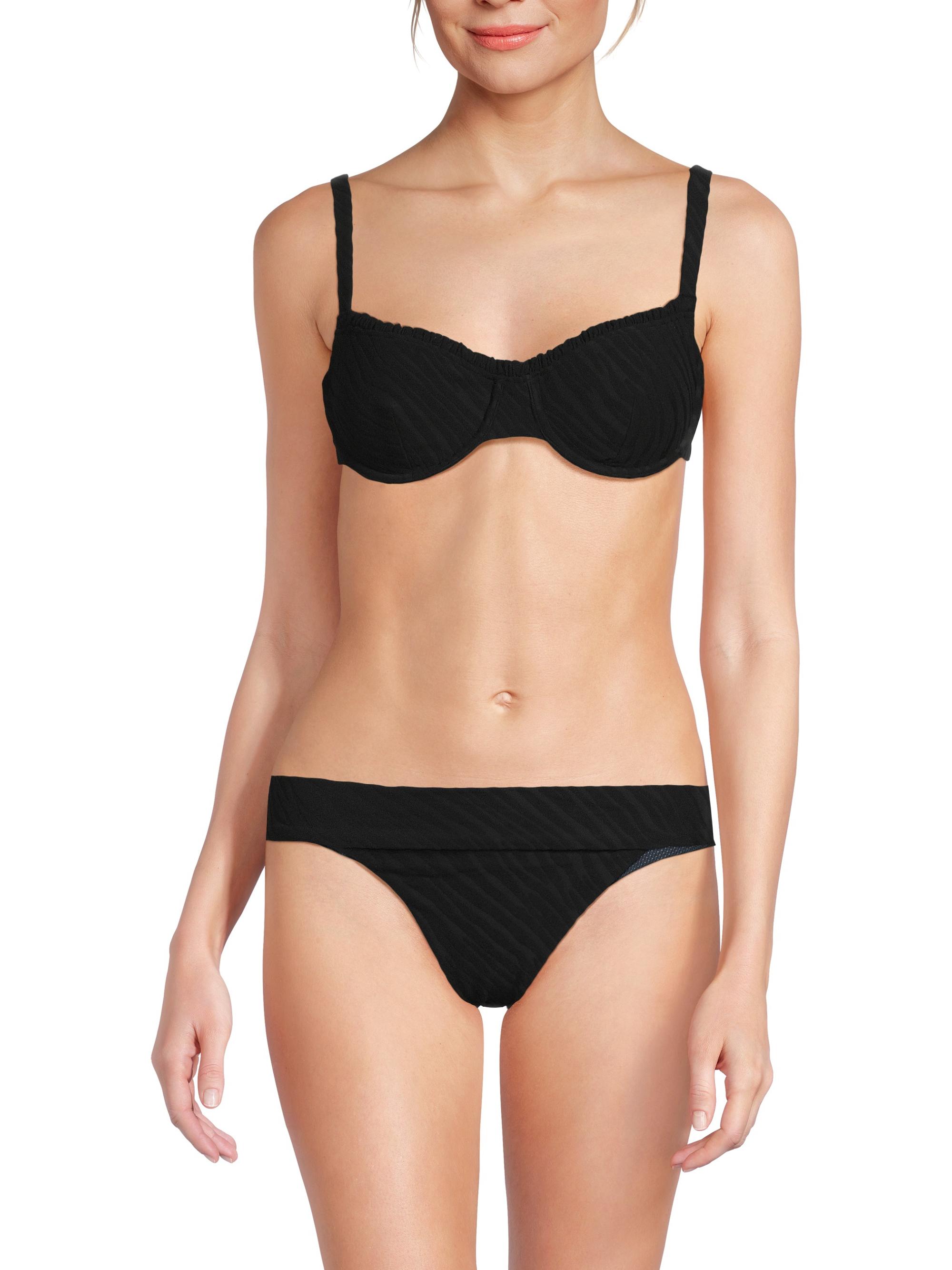 Click here for Onia Womens Marilyn Textured Bikini Top - Black -... prices