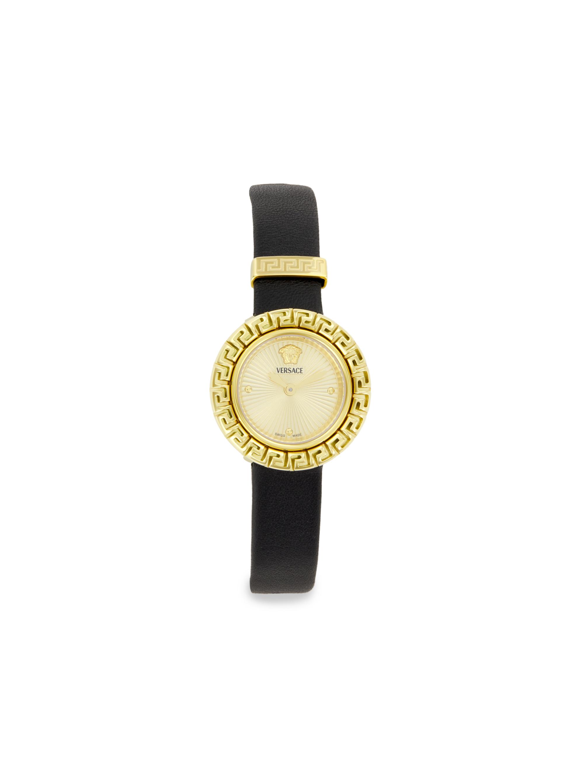 Click here for Versace Womens La Greca Ion-Plated Yellow Gold & G... prices