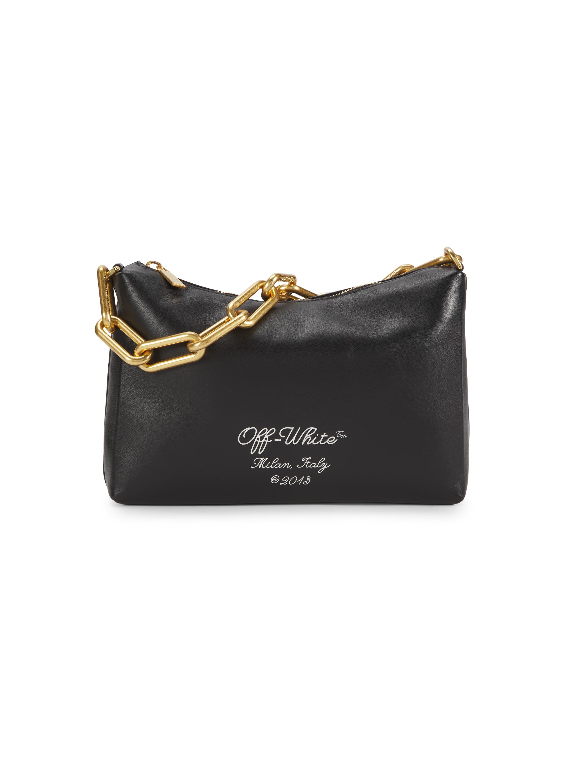 Click here for Off-White Womens Logo Leather Shoulder Bag - Black prices