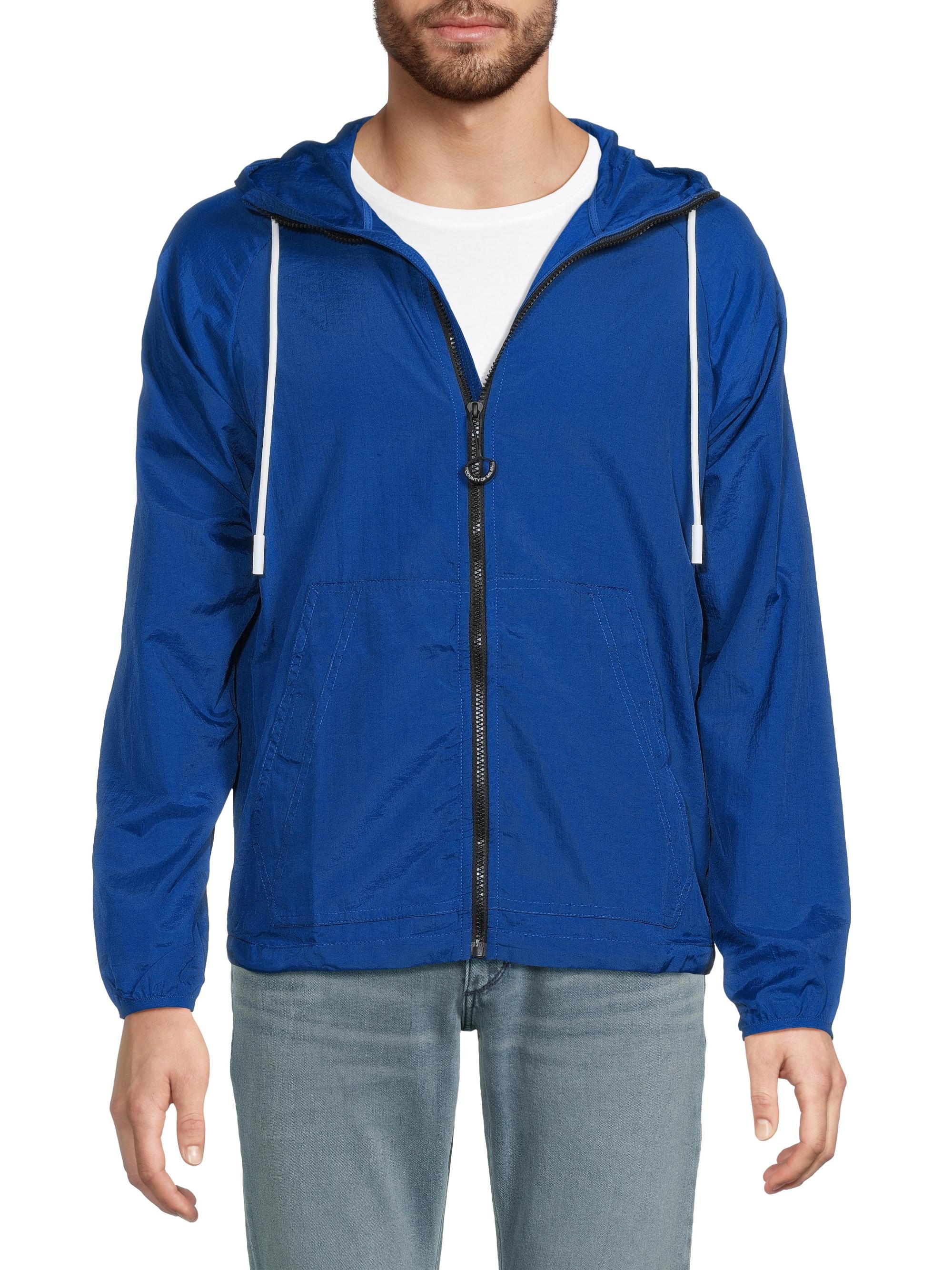 Marcelo Burlon Mens Tempera Logo Back Zip Hoodie - Blue - Size M