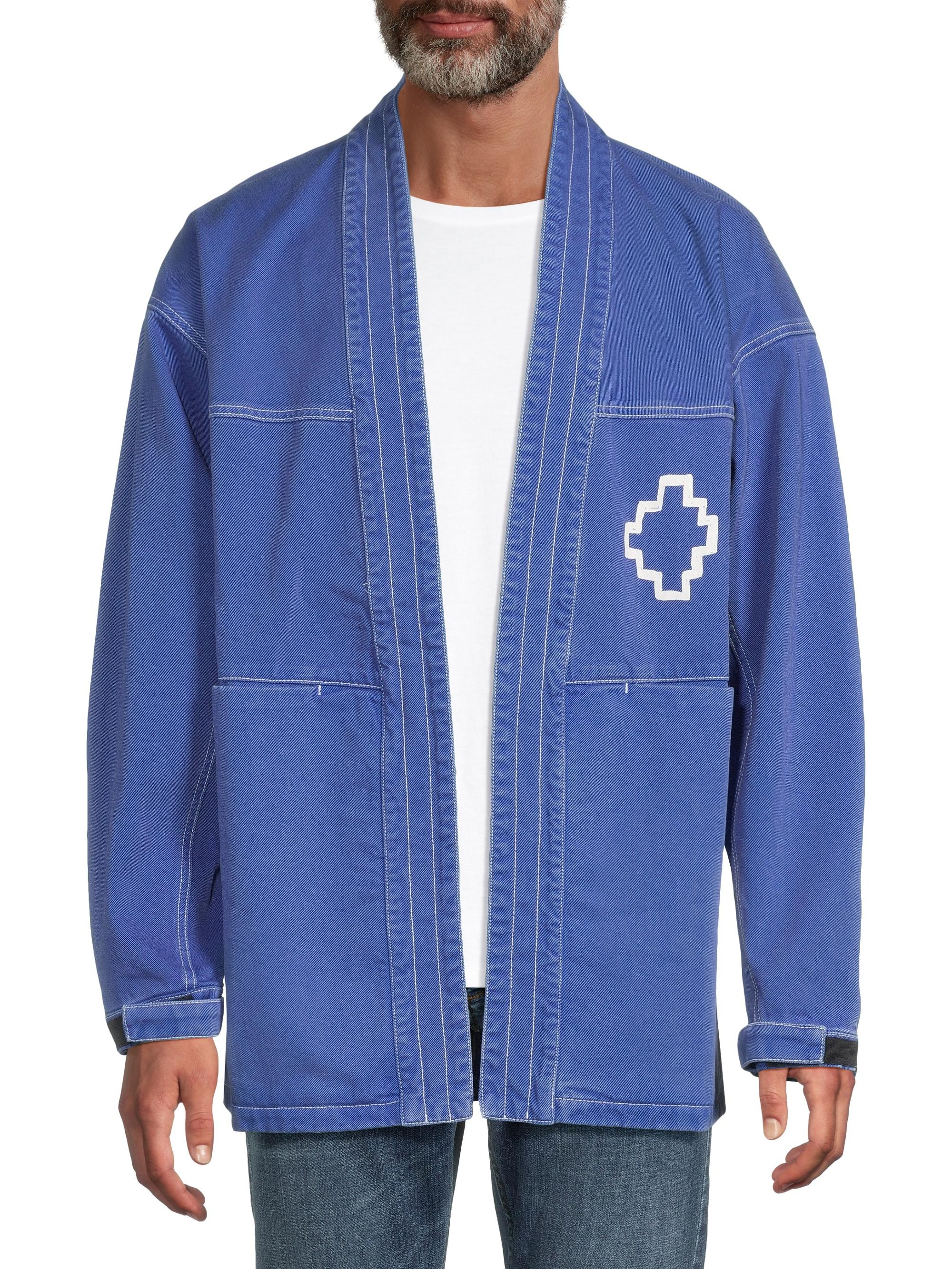 Click here for Marcelo Burlon Mens Open Front Denim Jacket - Blue... prices