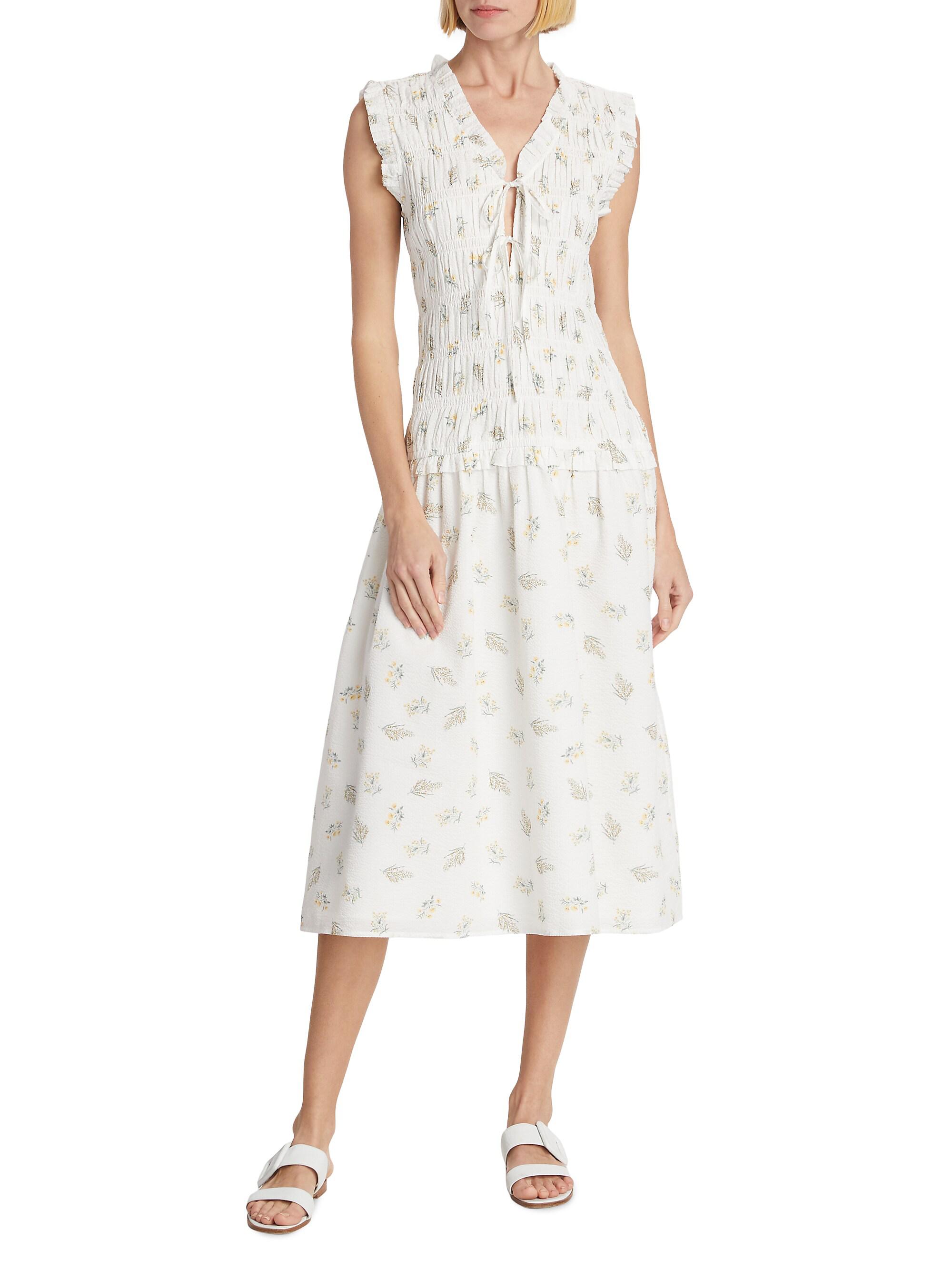 Click here for Rails Womens Dion Floral Smocked Midi-Dress - Amar... prices