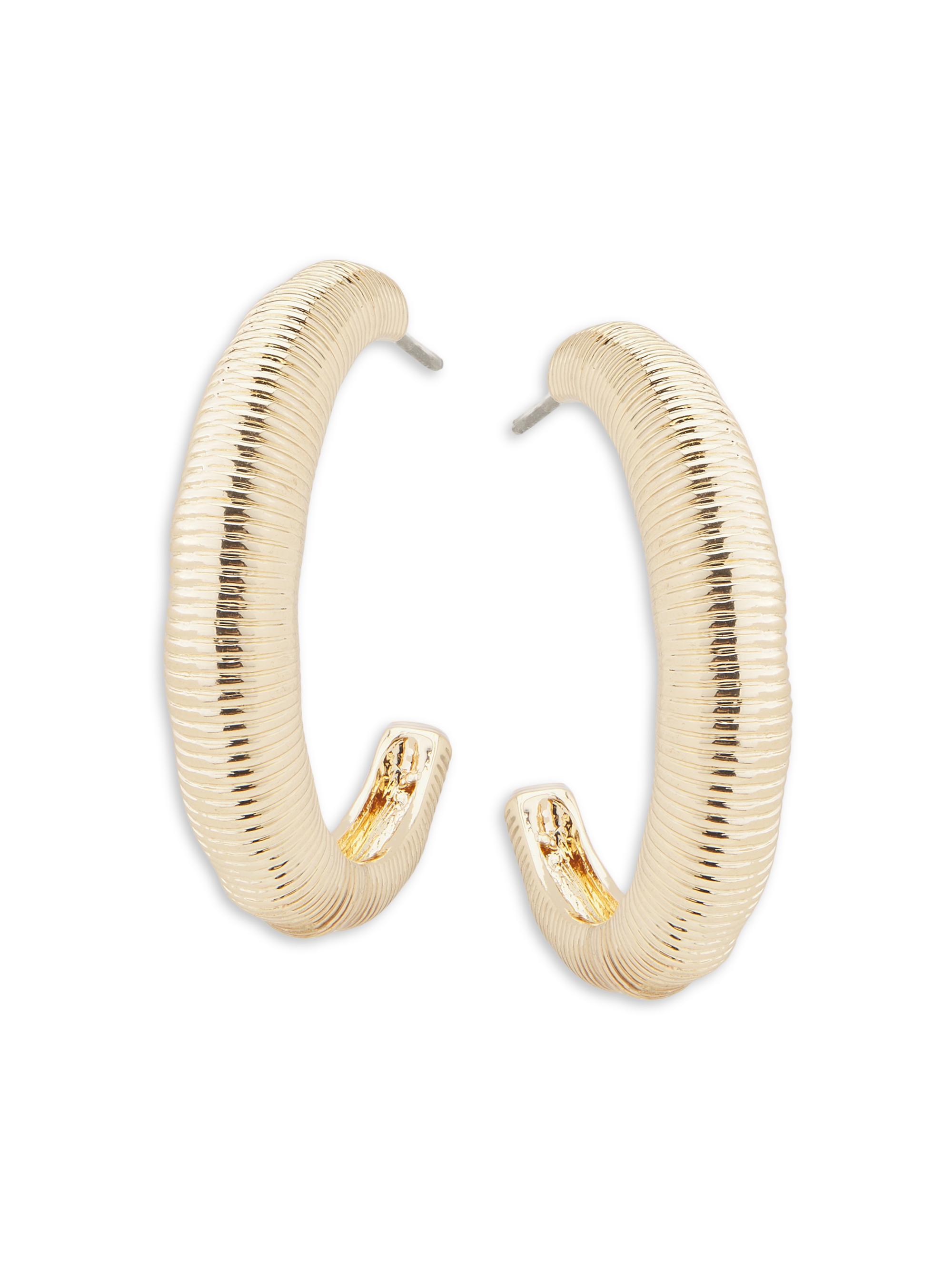 Click here for Area Stars Womens Everyday Hoop Goldtone & Alloy H... prices