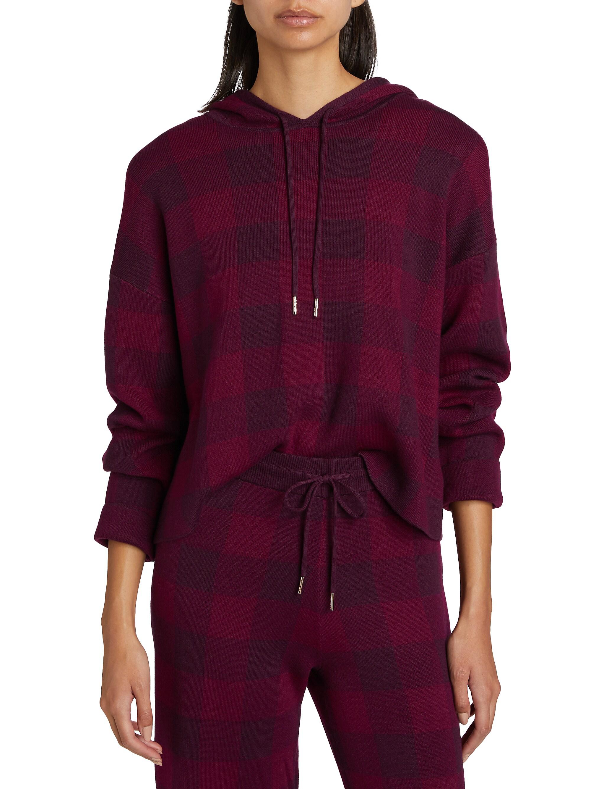 Click here for Stellae Dux Womens Birdseye Plaid Hoodie - Raisin... prices