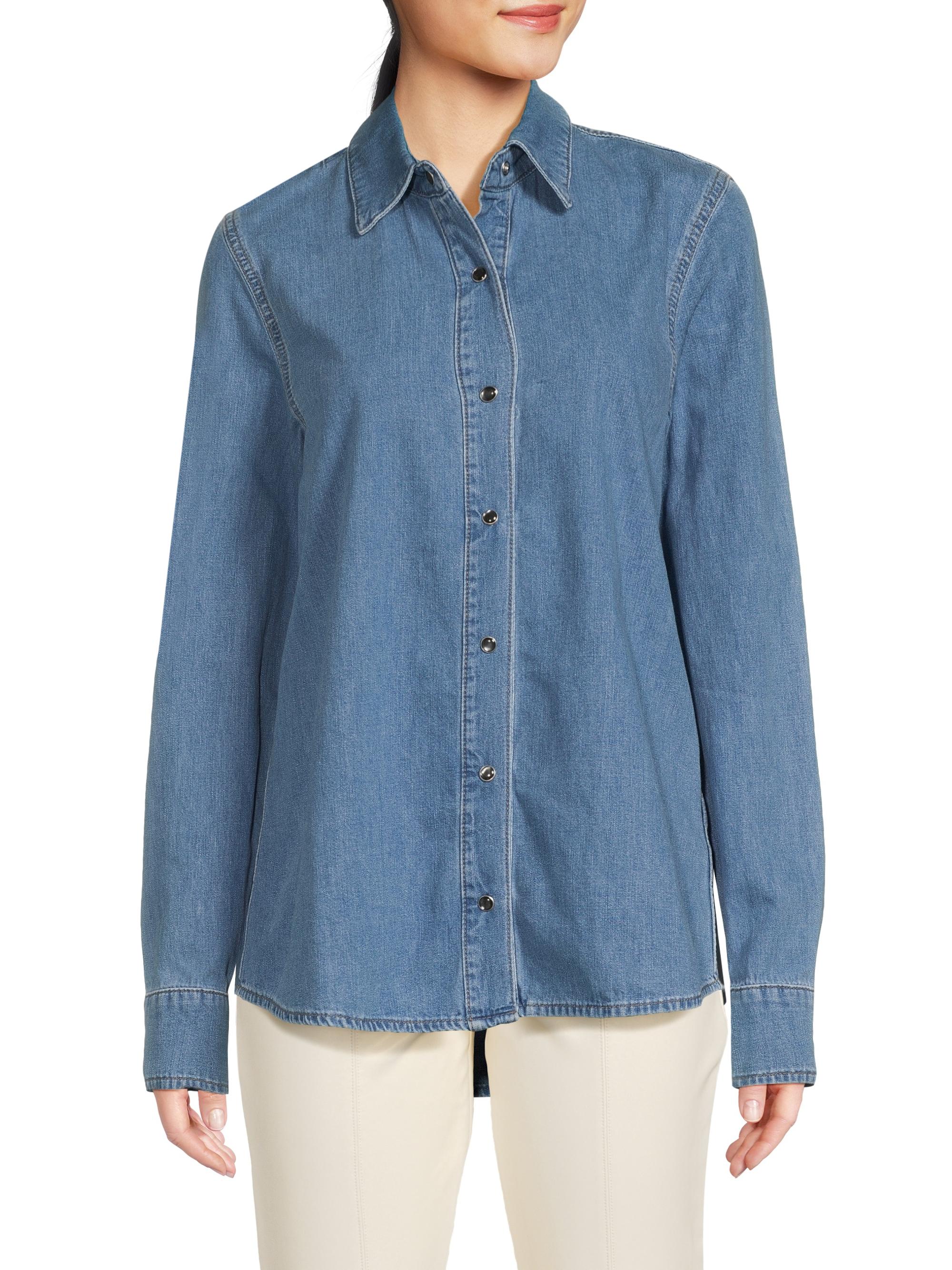 Click here for 7 For All Mankind Womens Cotton Denim Shirt - Sant... prices