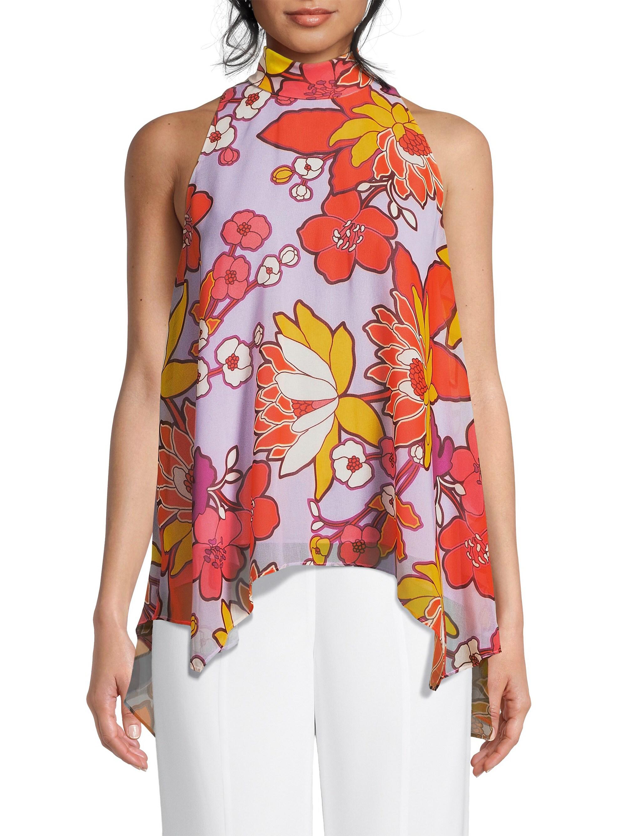Click here for Ungaro Womens Monica Floral Chiffon Halter Blouse... prices