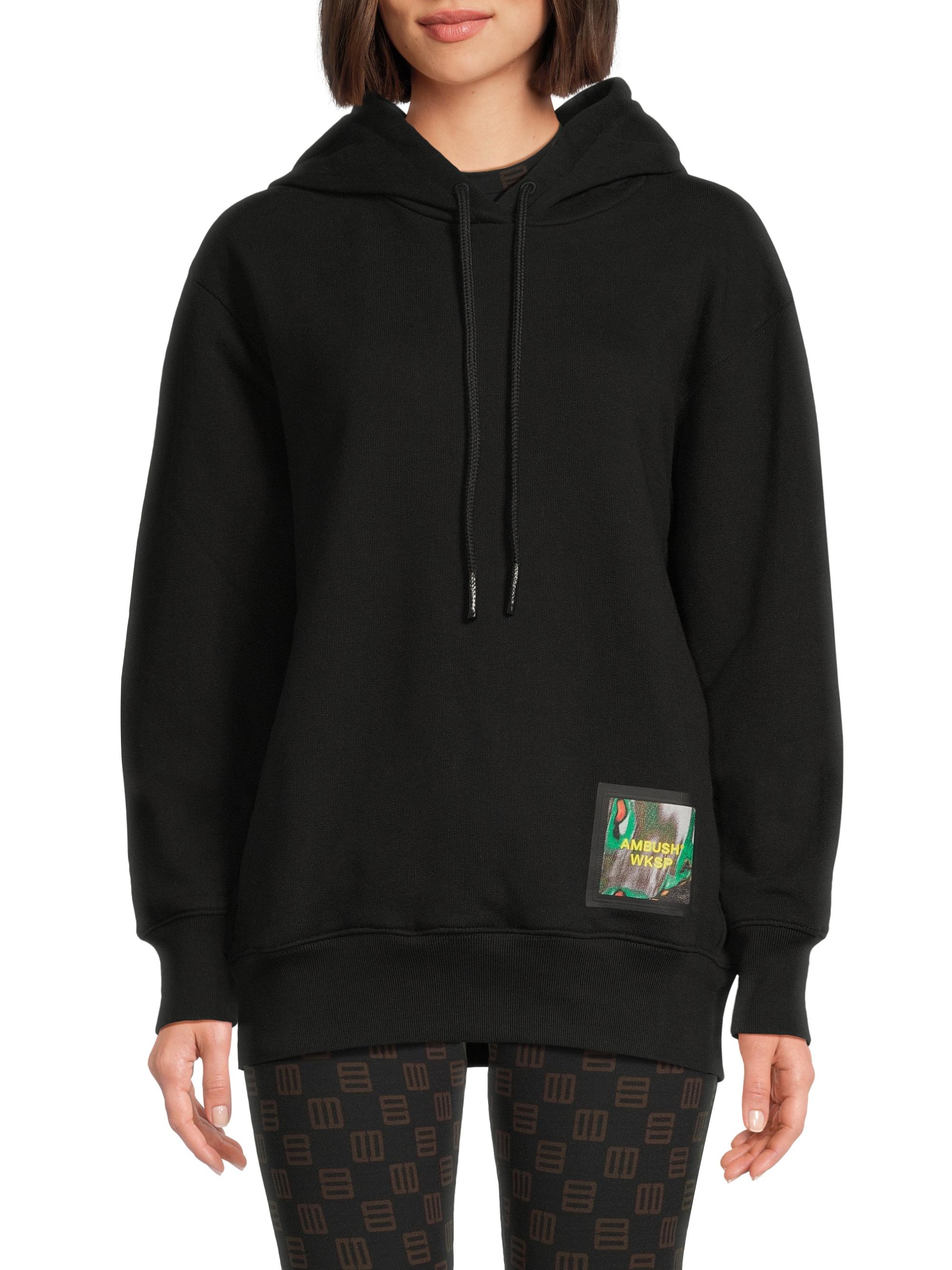 Click here for Ambush Womens Logo Graphic Hoodie - Black - Size M prices