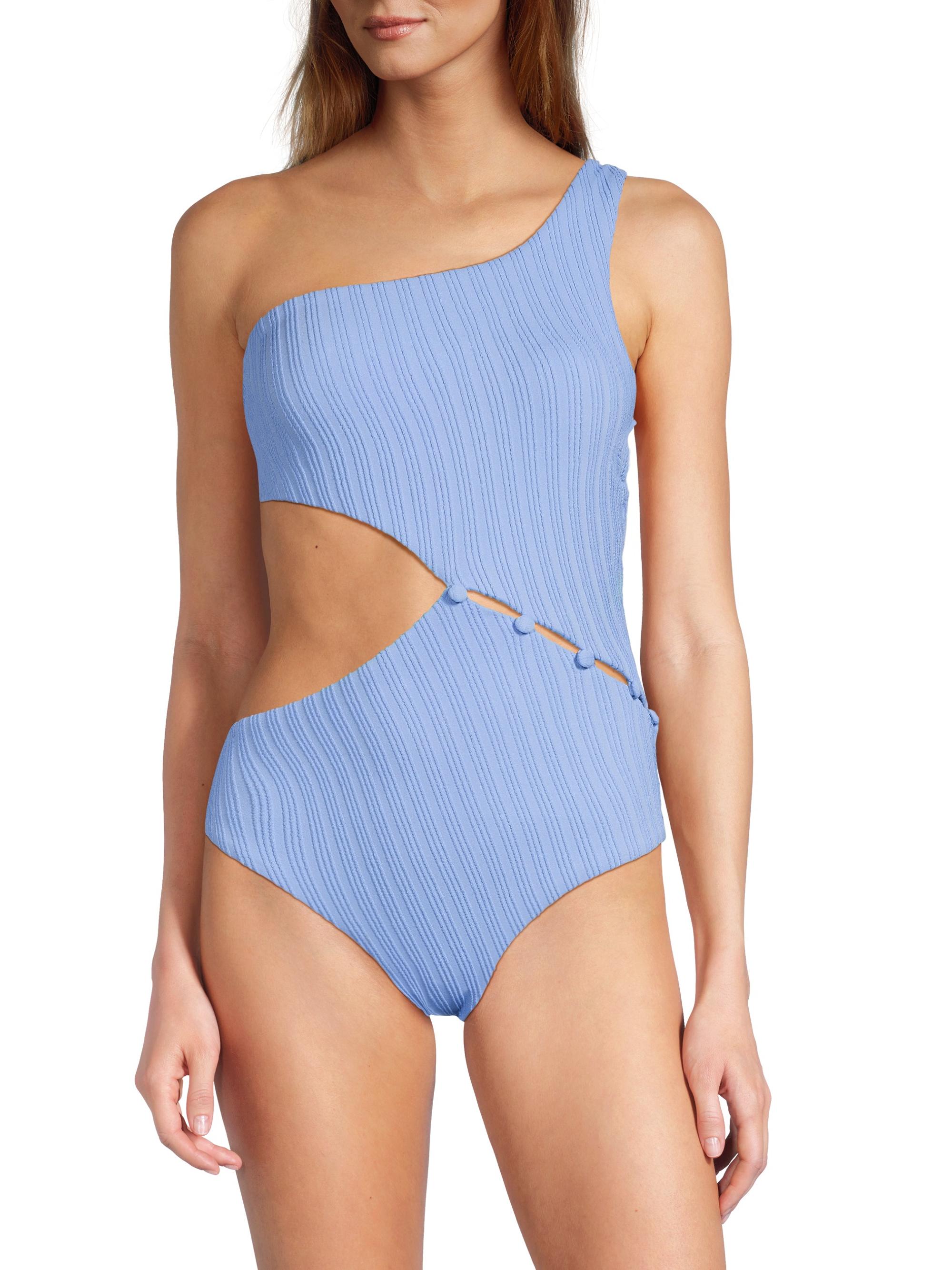 Click here for Red Carter Womens Asymmetrical Button One-Piece Sw... prices